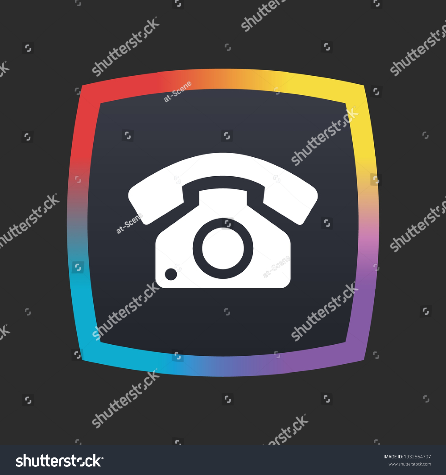 Telephone App Icon Button Stock Vector (Royalty Free) 1932564707 ...