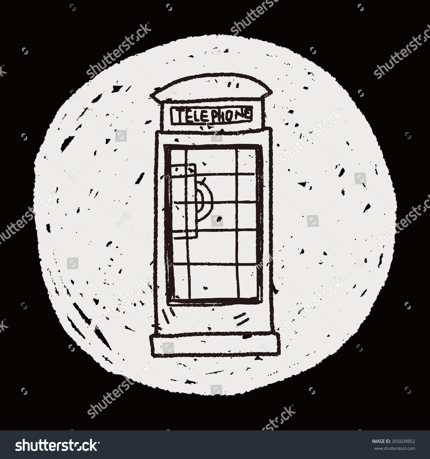 Telephone Booth Doodle Stock Vector (Royalty Free) 305609852 | Shutterstock