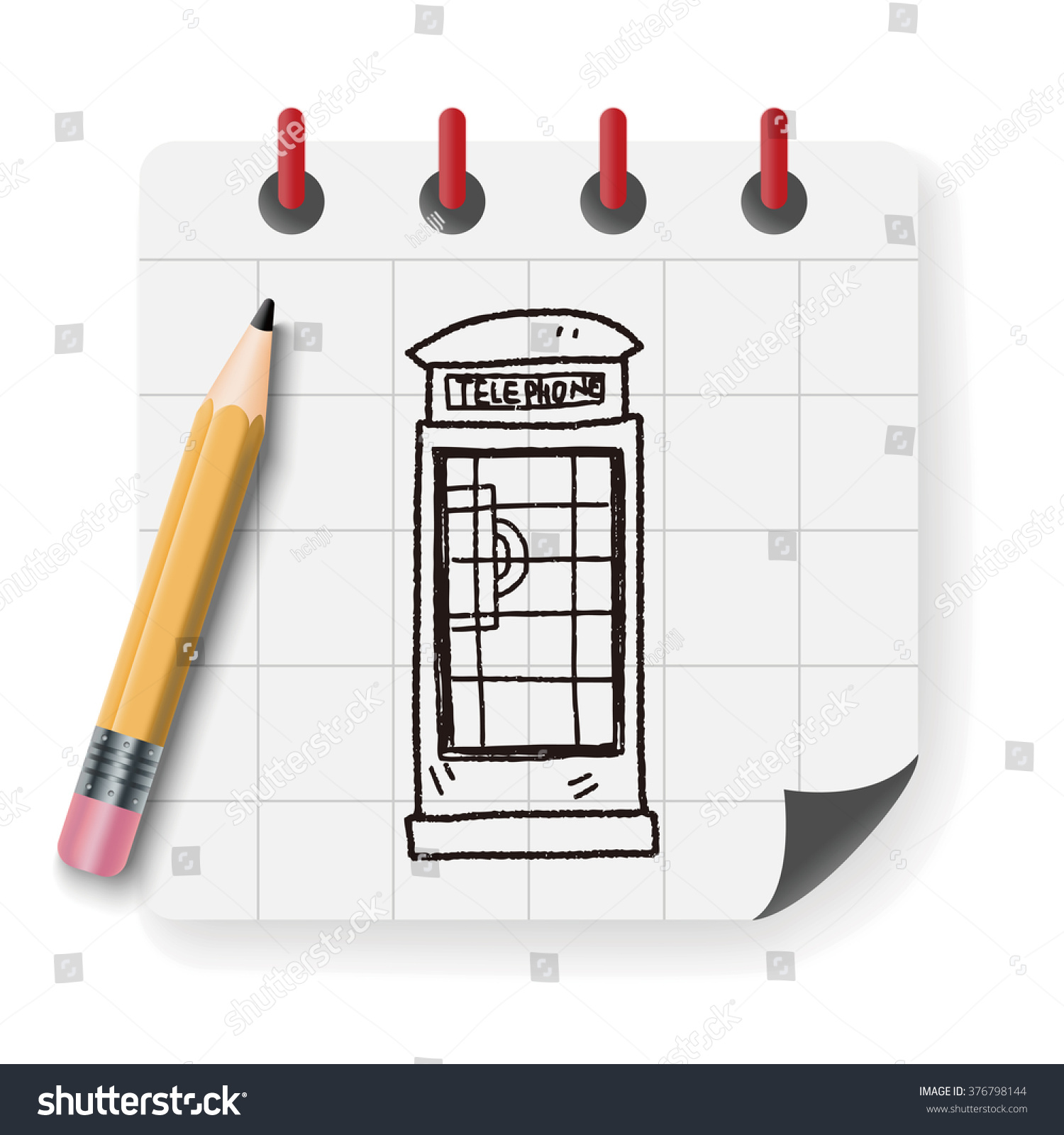 Telephone Booth Doodle Stock Vector (Royalty Free) 376798144 | Shutterstock