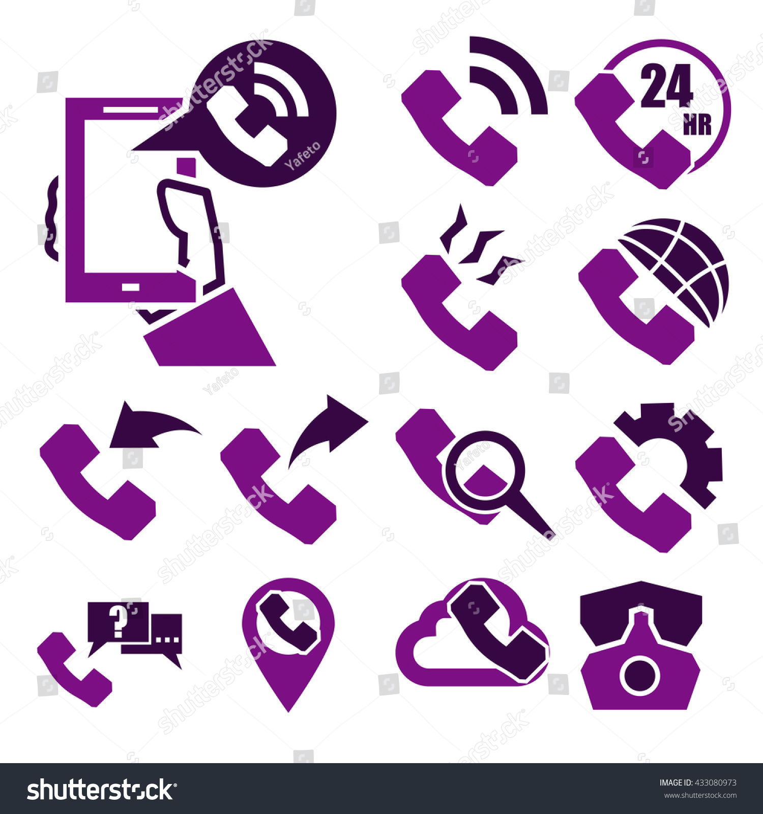 Telephone Call Icon Set Stock Vector (Royalty Free) 433080973 ...