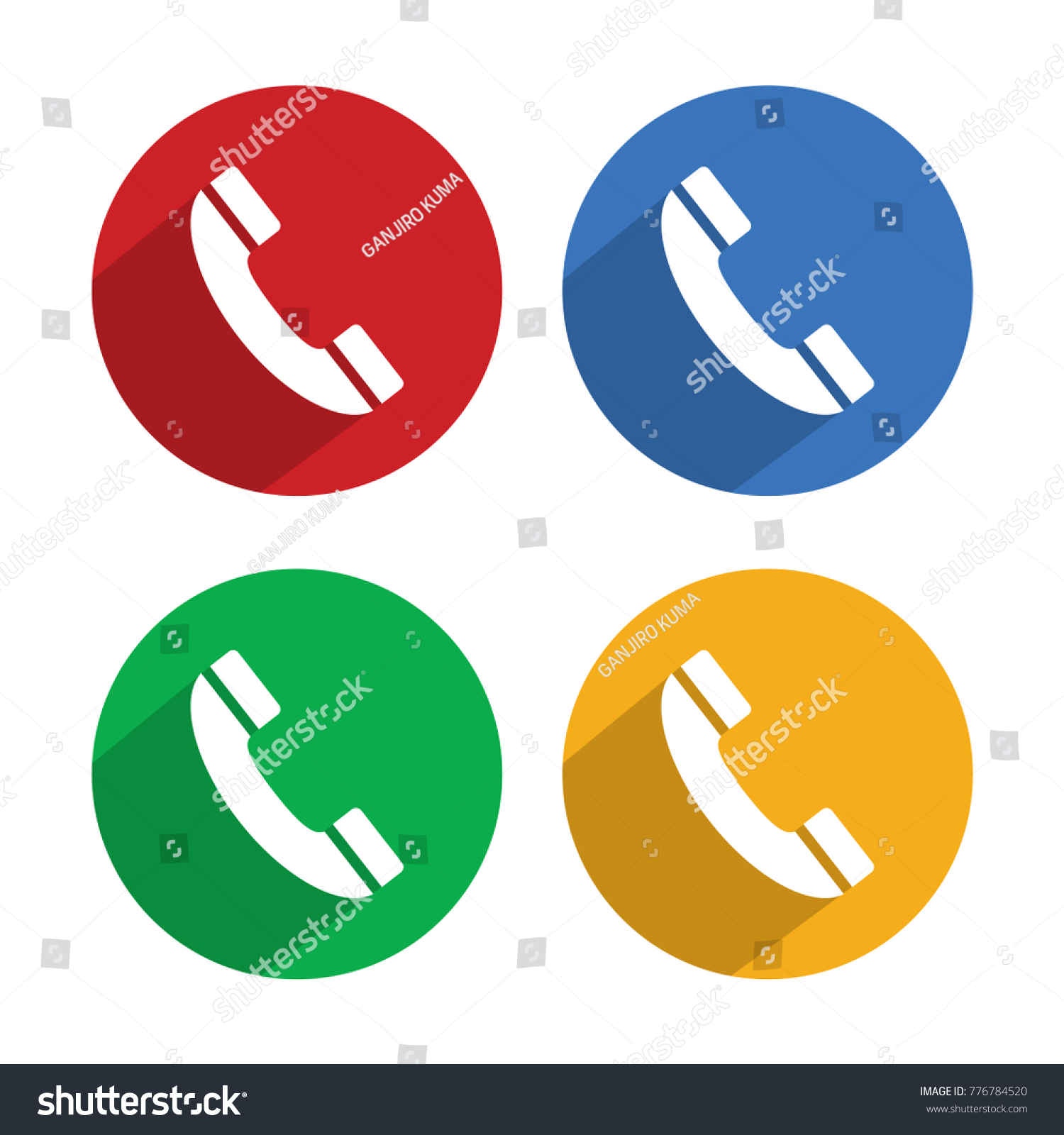 Telephone Flat Icons Vector Illustration Stock Vector (Royalty Free ...