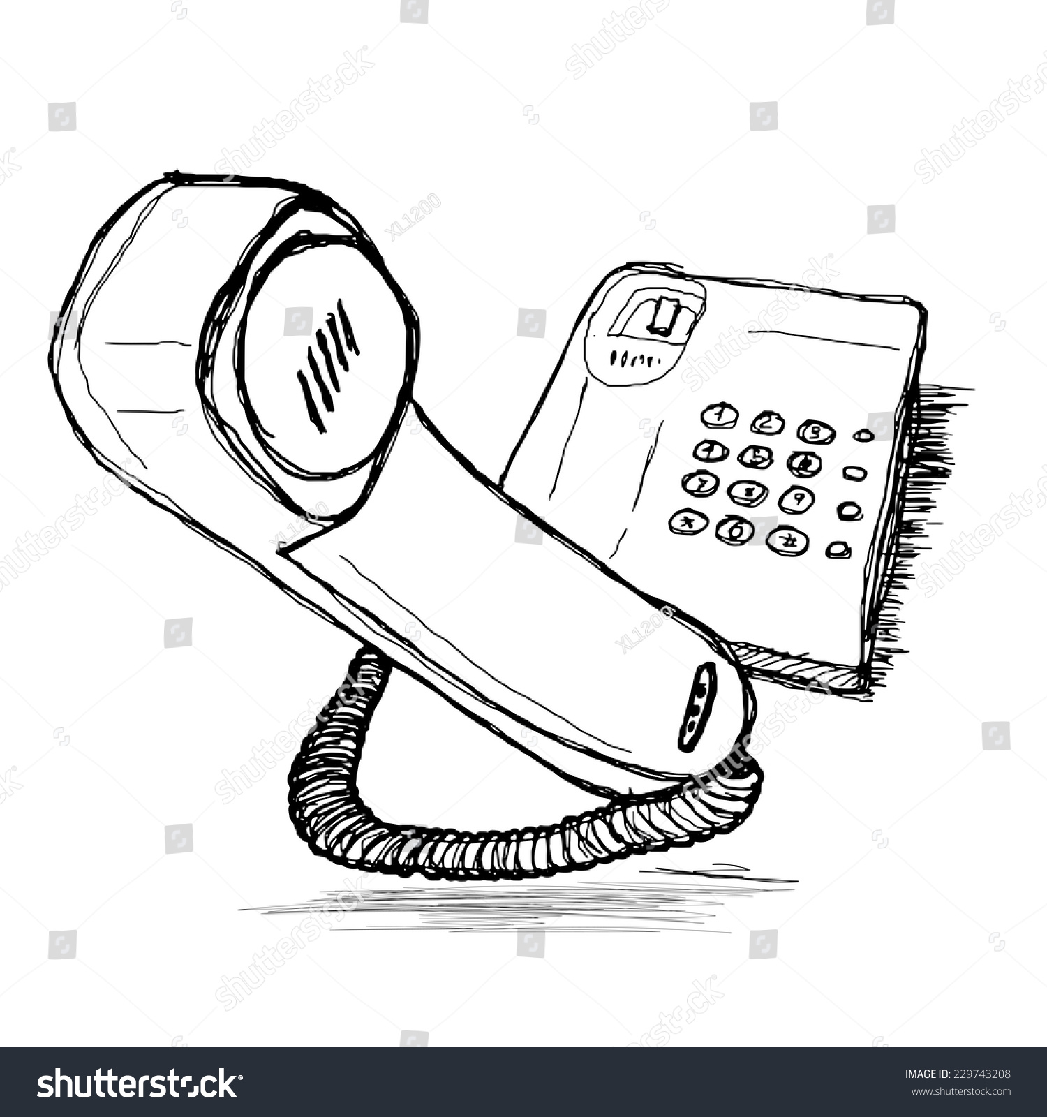 Telephone Hand Drawing Vector Sketch: เวกเตอร์สต็อก (ปลอดค่าลิขสิทธิ์ ...