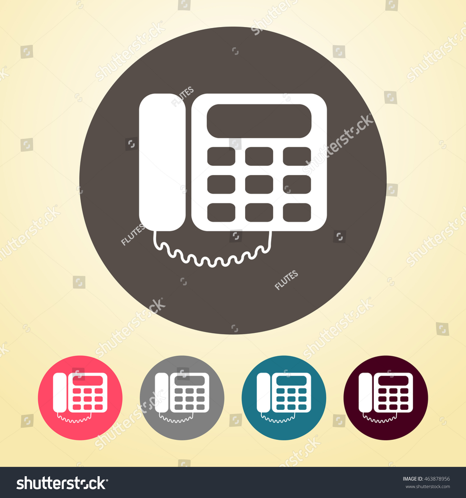 Telephone Icon Round Shape Stock Vector (Royalty Free) 463878956 ...