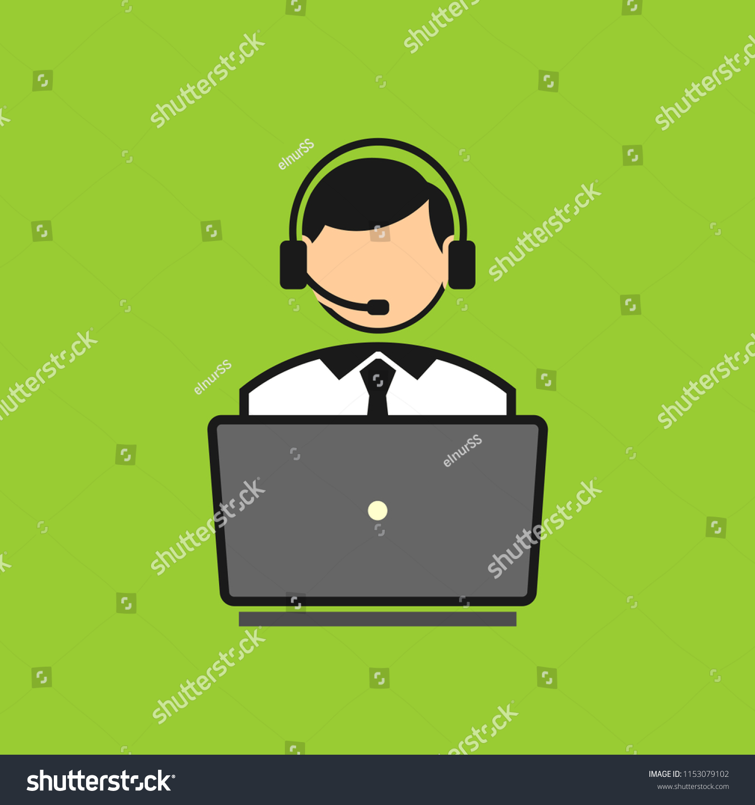 Telephone Operator Vector Icon Stock Vector (Royalty Free) 1153079102