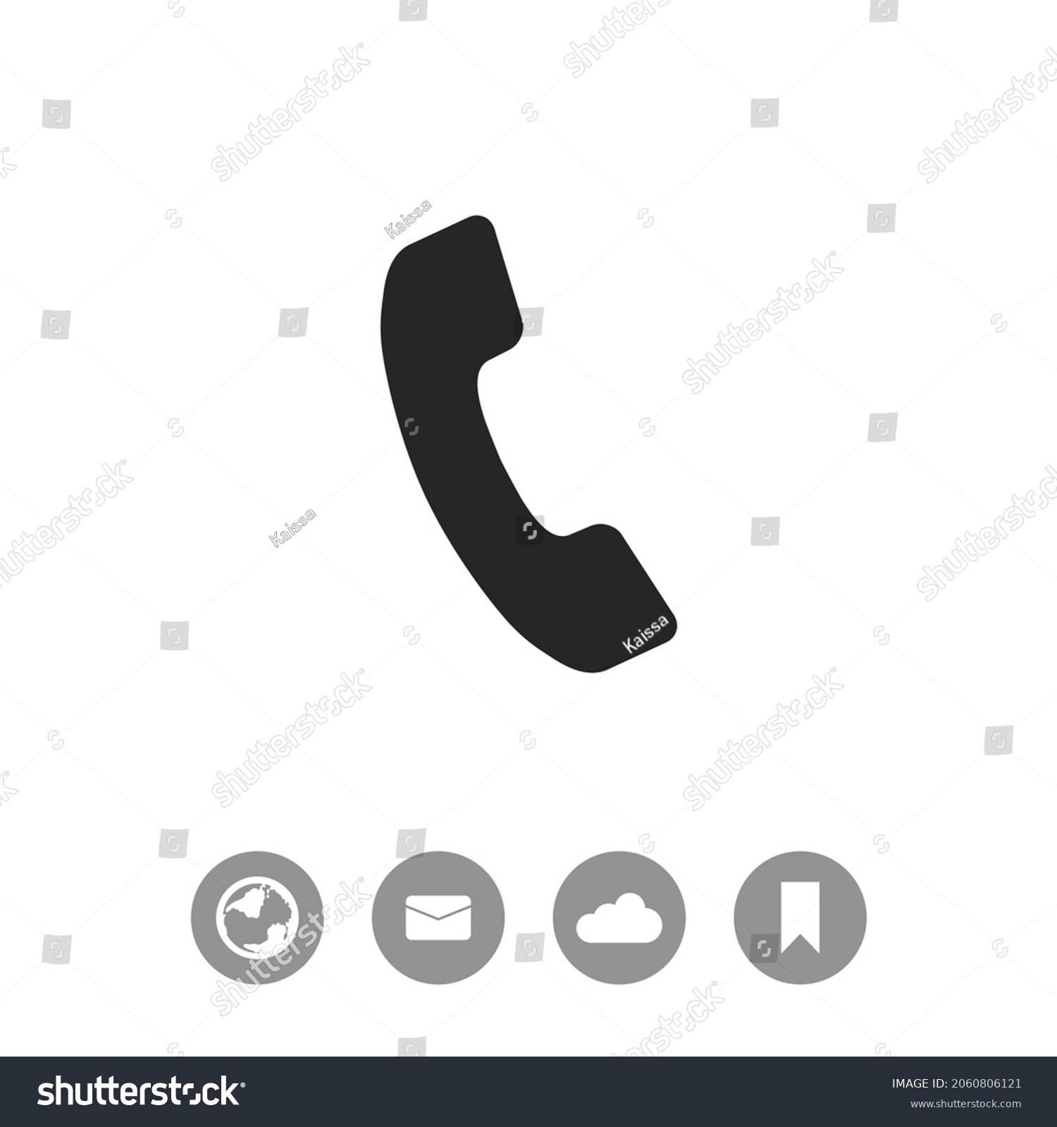 Telephone Receiver Vector Black Simple Icon Stock Vector (Royalty Free ...