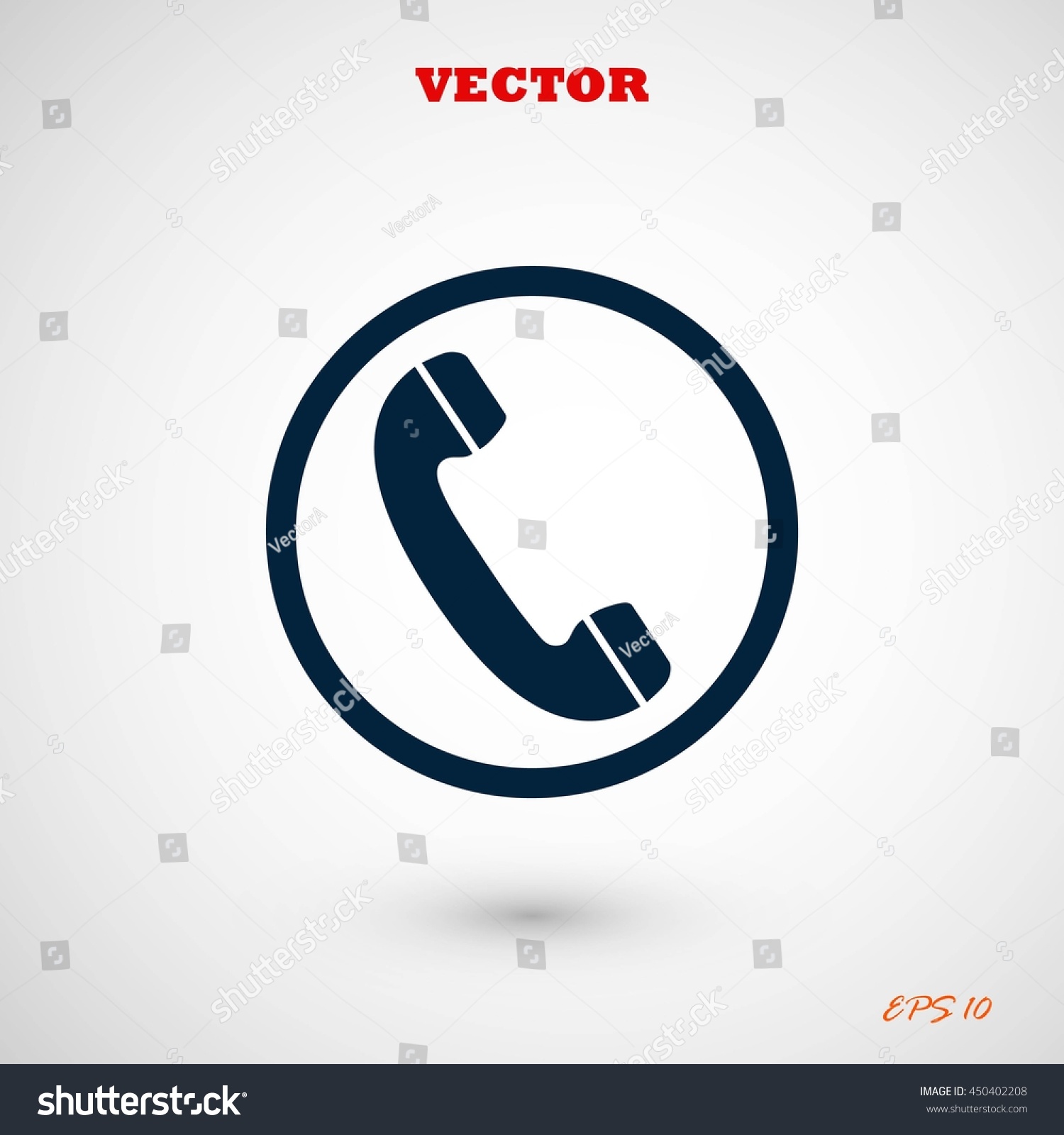 Telephone Receiver Vector Icon Stock Vector (Royalty Free) 450402208