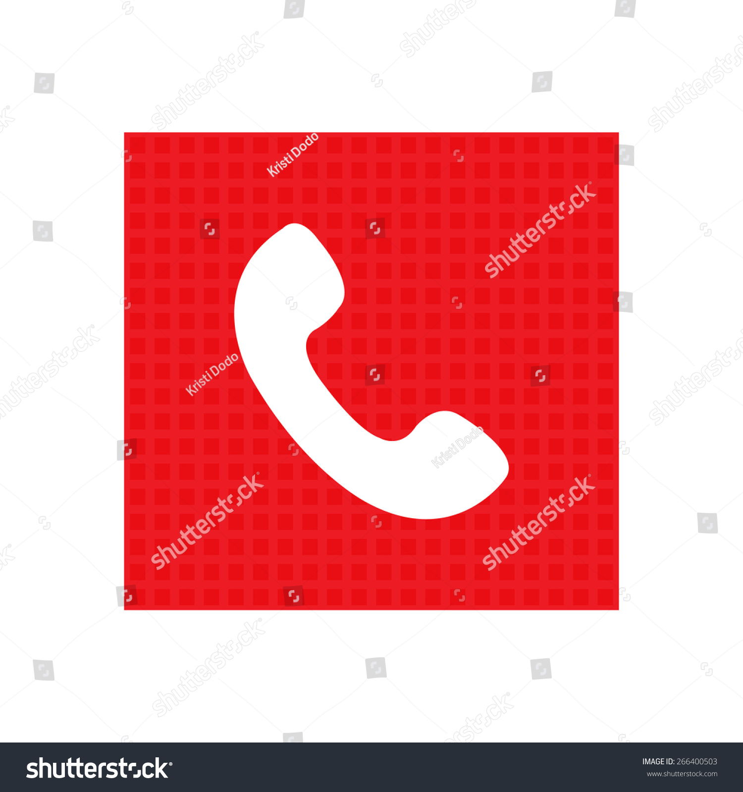 Telephone Receiver Vector Icon Red Square Stock Vector (Royalty Free ...