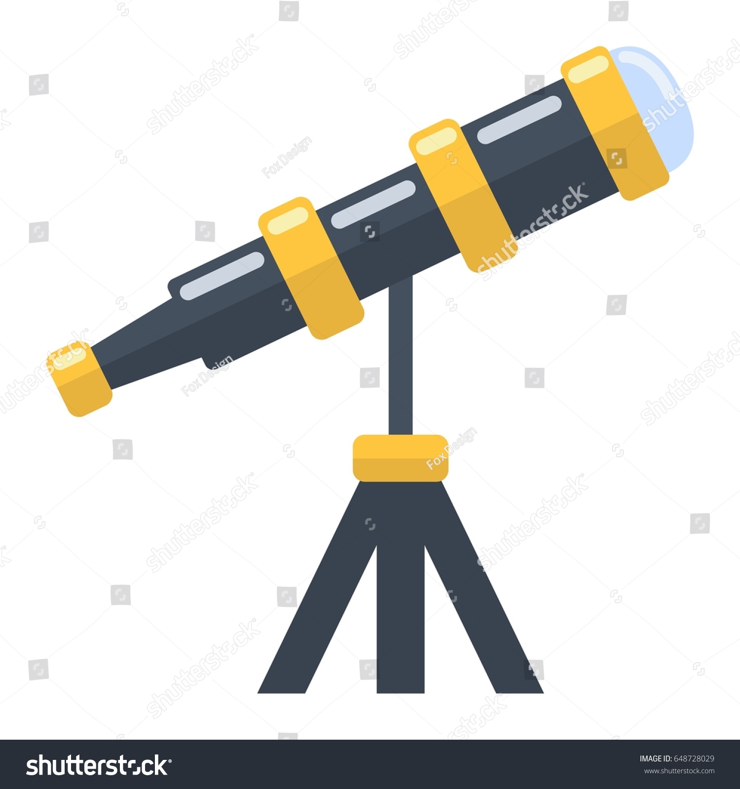 Telescope Flat Icon Astronomy Science Vector Stock Vector 648728029 ...