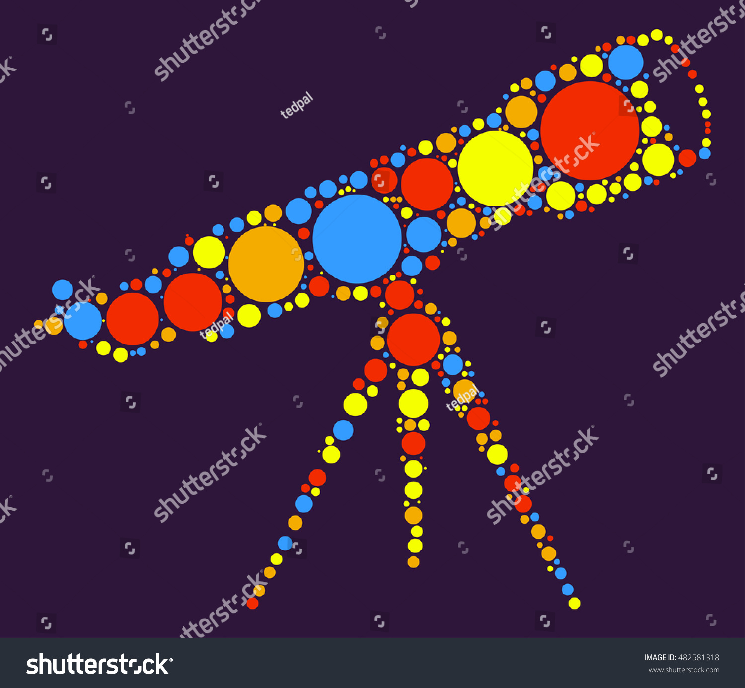 Telescope Shape Vector Design By Color Stock Vector (Royalty Free ...
