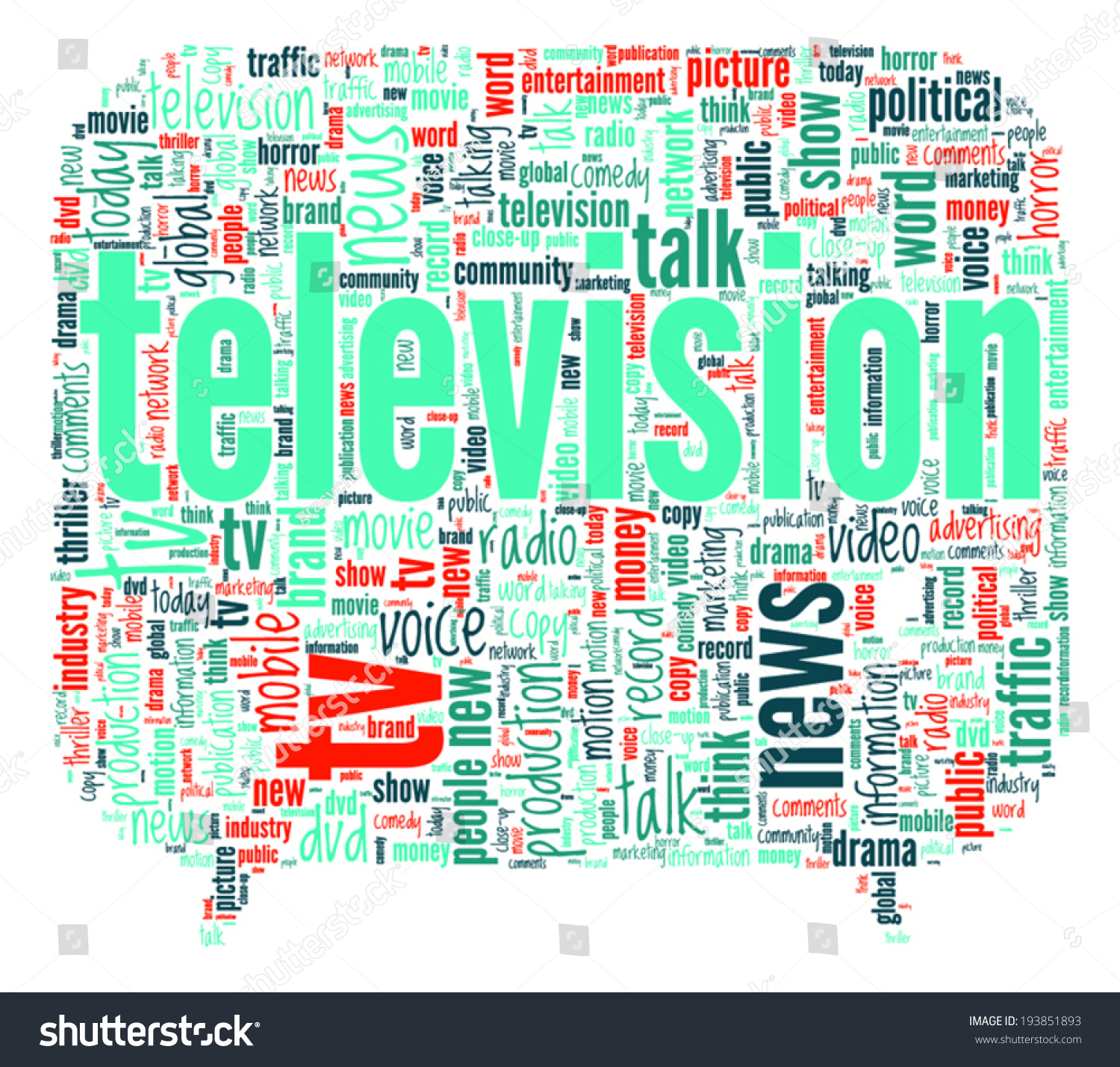 Television Concept Word Cloud Stock Vector (Royalty Free) 193851893 ...