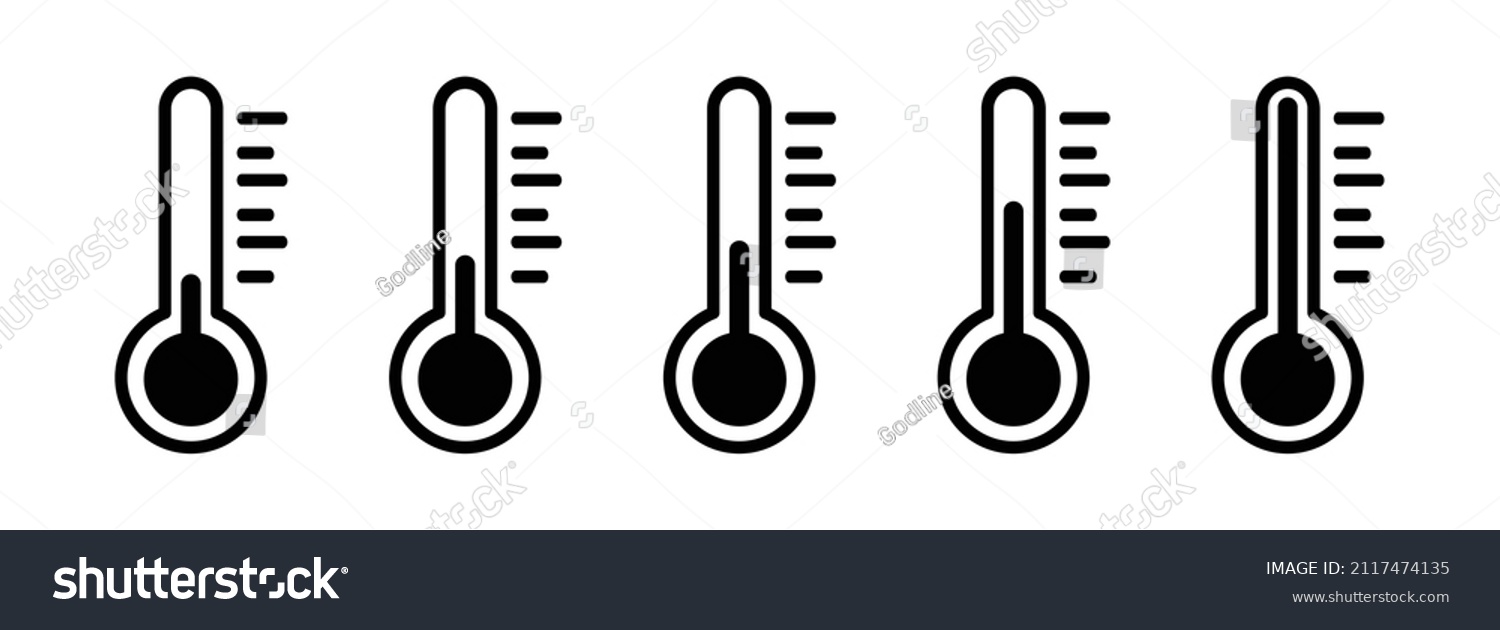 Temperature Icon Set Temperature Scale Symbol Stock Vector (Royalty ...