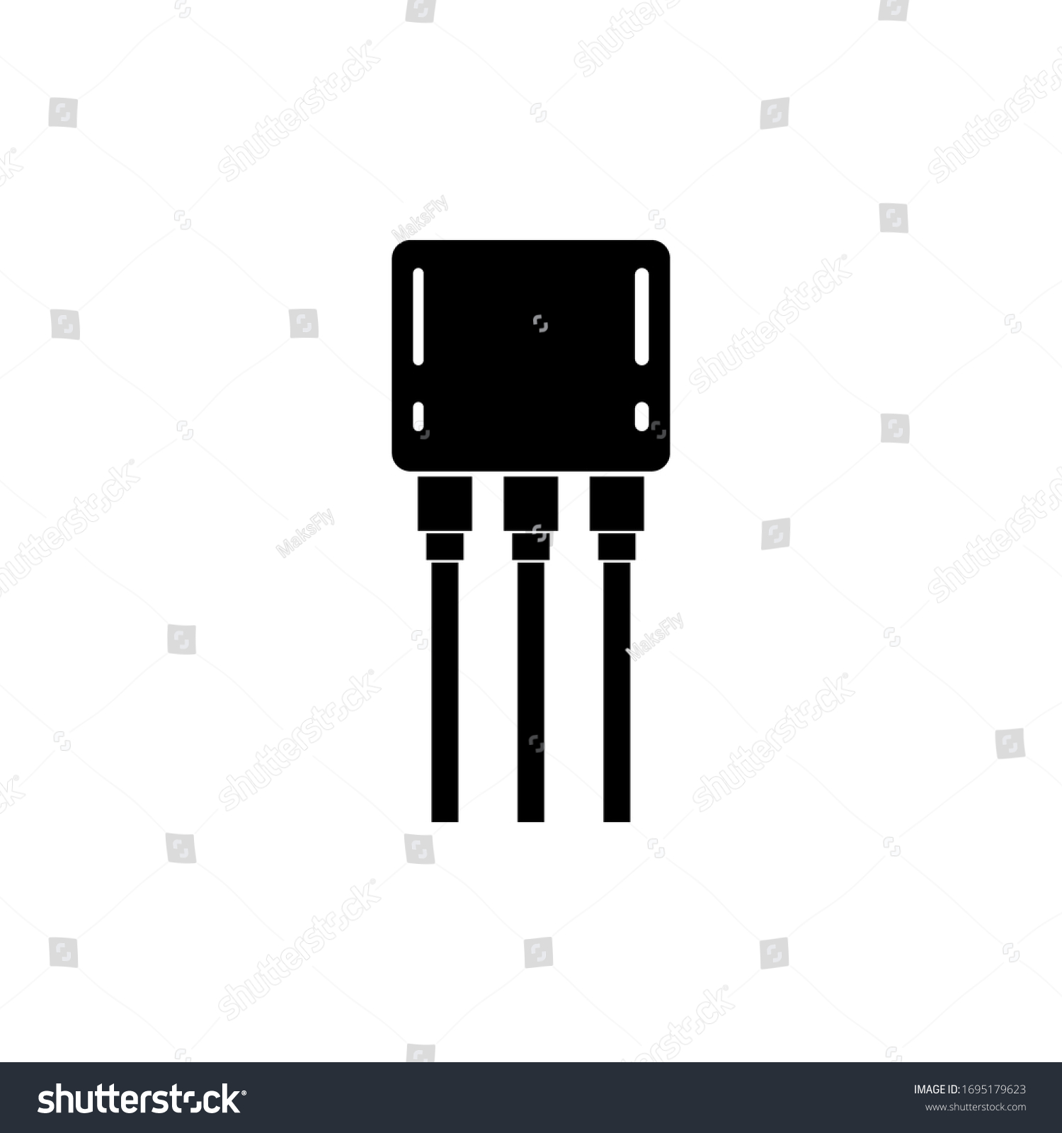 Temperature Sensor Icon Electronic Part Sign Stock Vector (Royalty Free ...