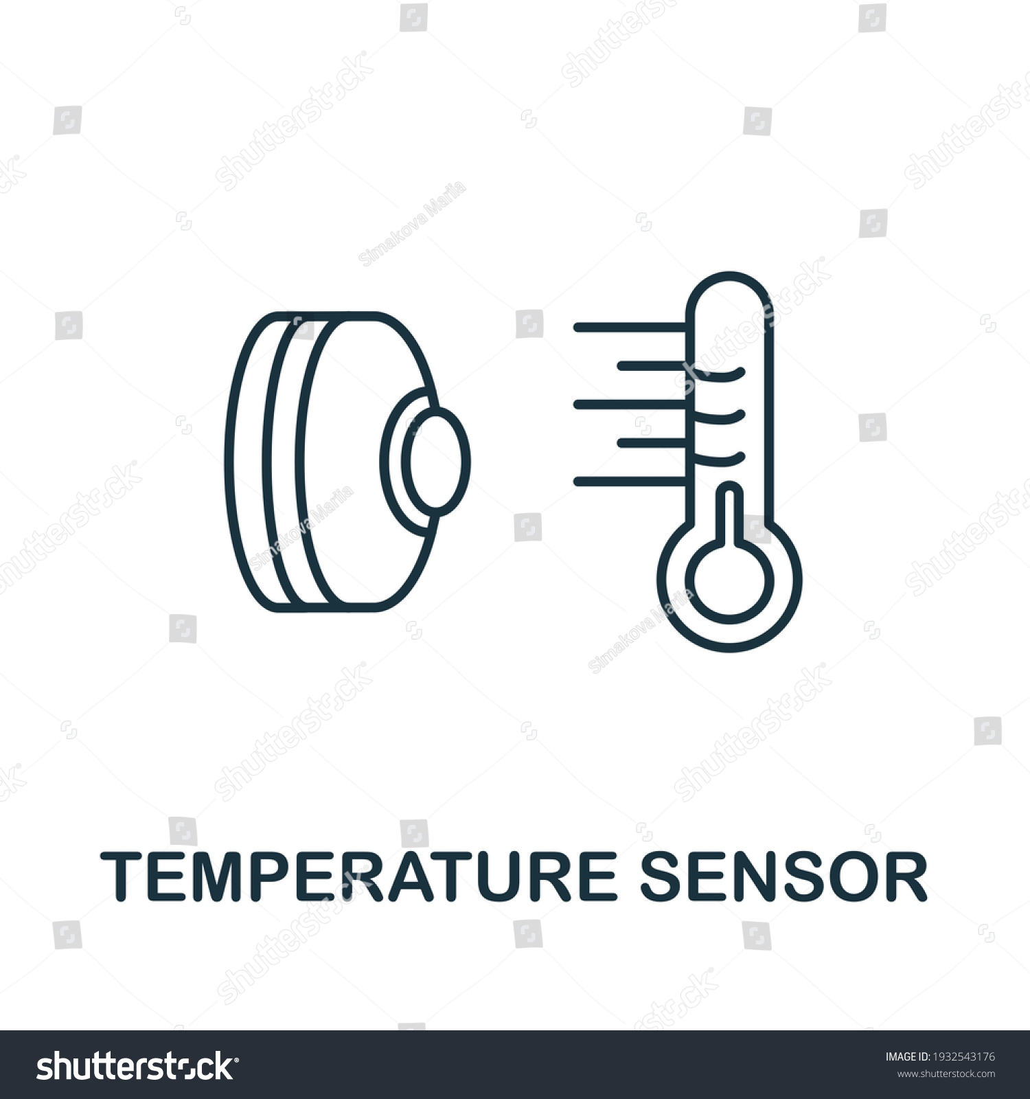 Icono del sensor de temperatura. Elemento: vector de stock (libre de ...