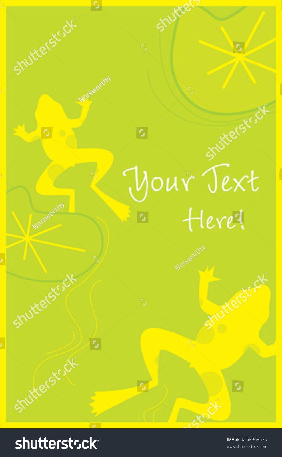Template Card Frogs Vector Stock Vector (Royalty Free) 68968570 ...