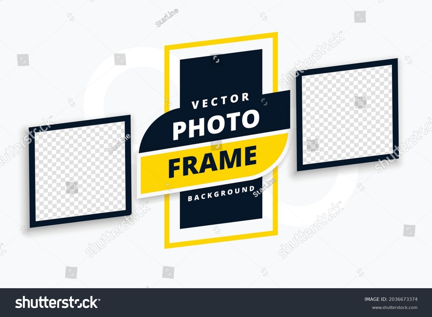 Template Design Two Photo Frames Stock Vector (Royalty Free) 2036673374 ...