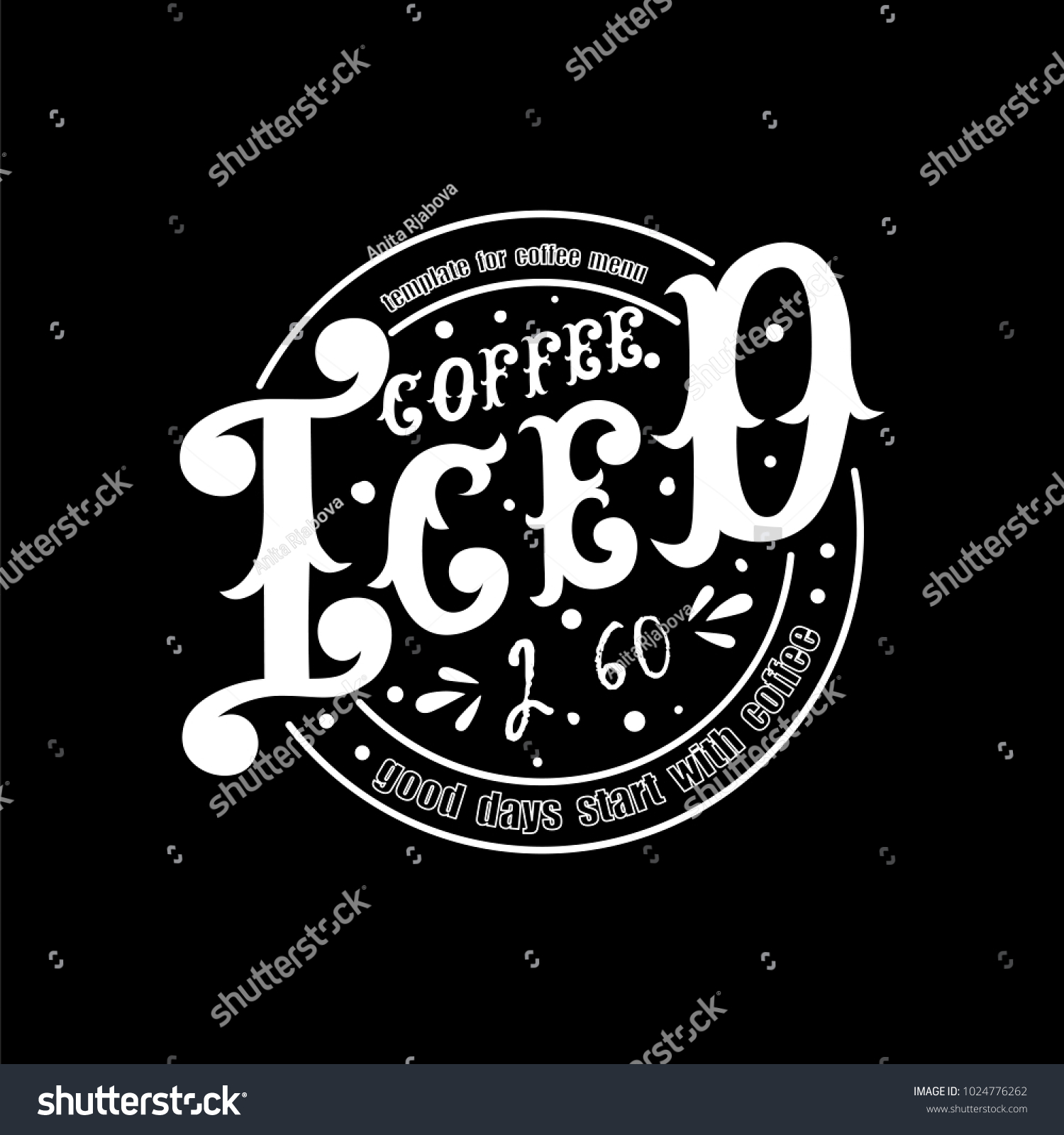 Template Coffee Menu Iced Coffee Stock Vector (Royalty Free) 1024776262 ...