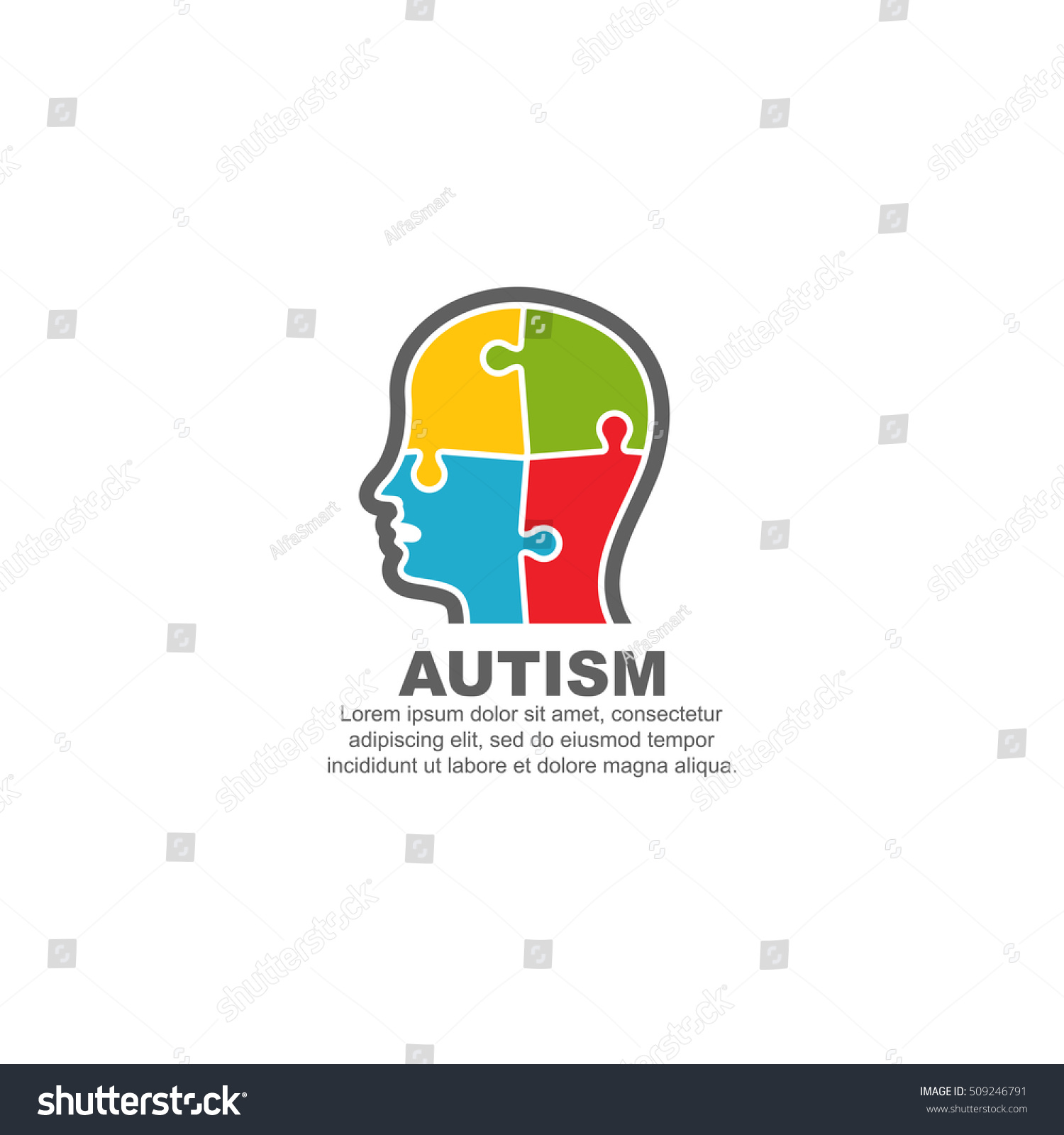 Template Logo Autism Stock Vector (Royalty Free) 509246791
