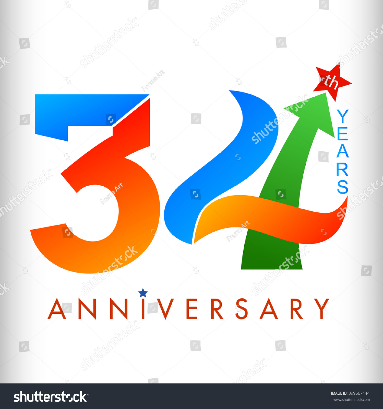 Template Logo 34th Anniversary Vector Illustrator Stock Vector (Royalty ...