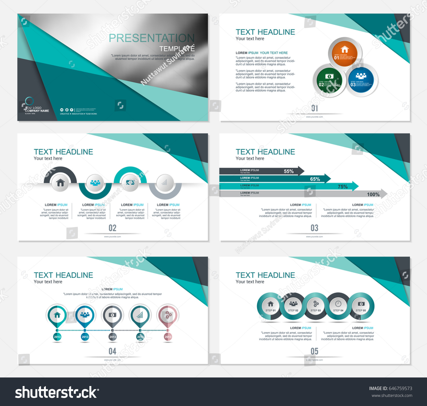 Vektor Stok Template Presentation Slides Background Design (Tanpa ...