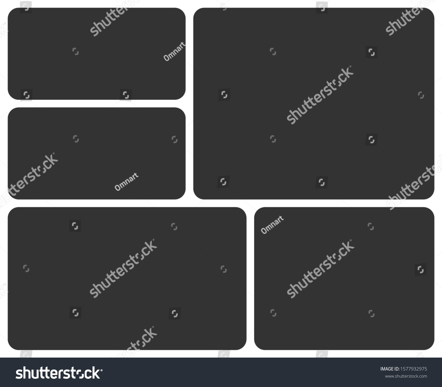 Templates Collage Five Frames Photos Poster Stock Vector (Royalty Free ...