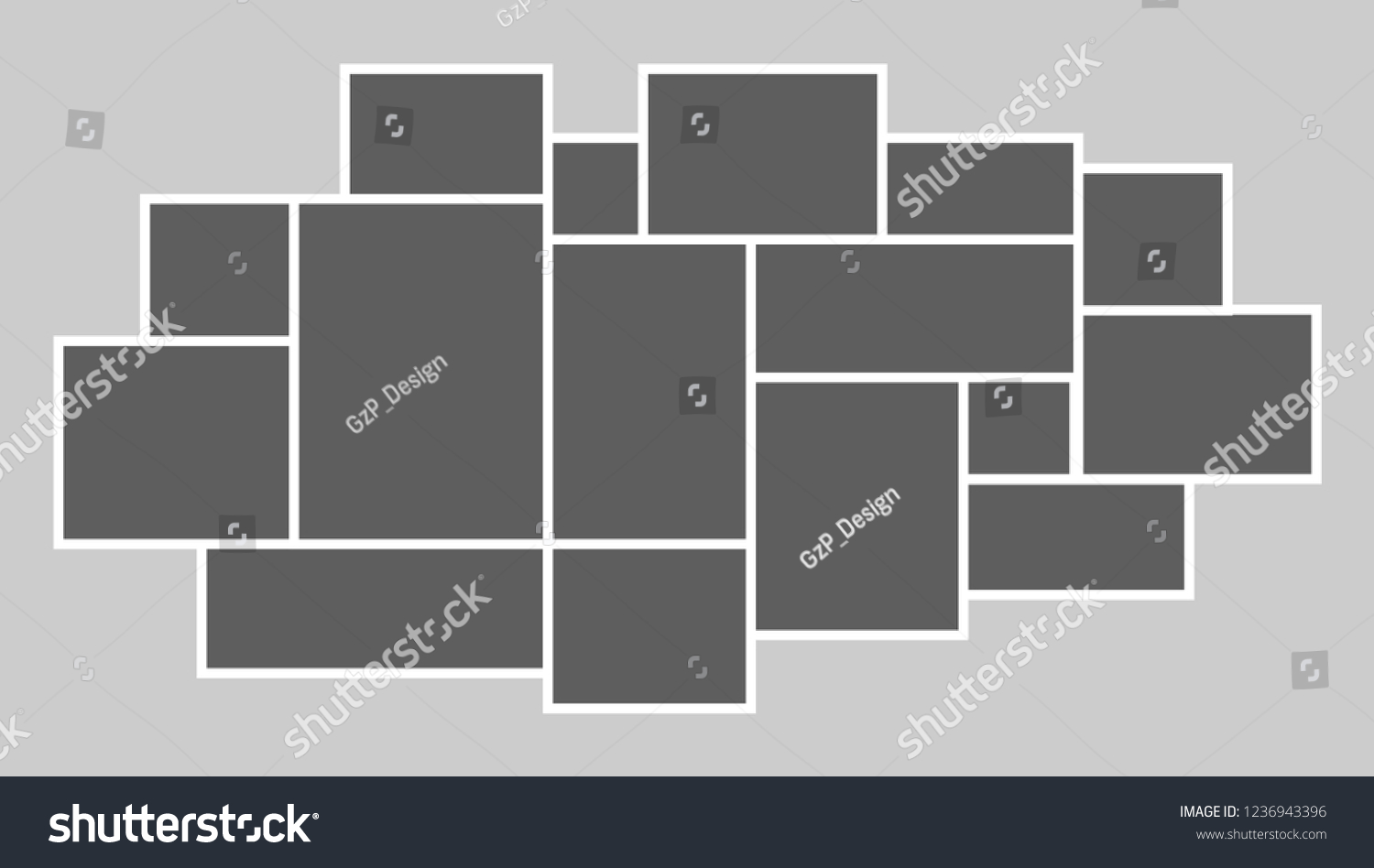 Templates Collage Frames Stock Vector (Royalty Free) 1236943396