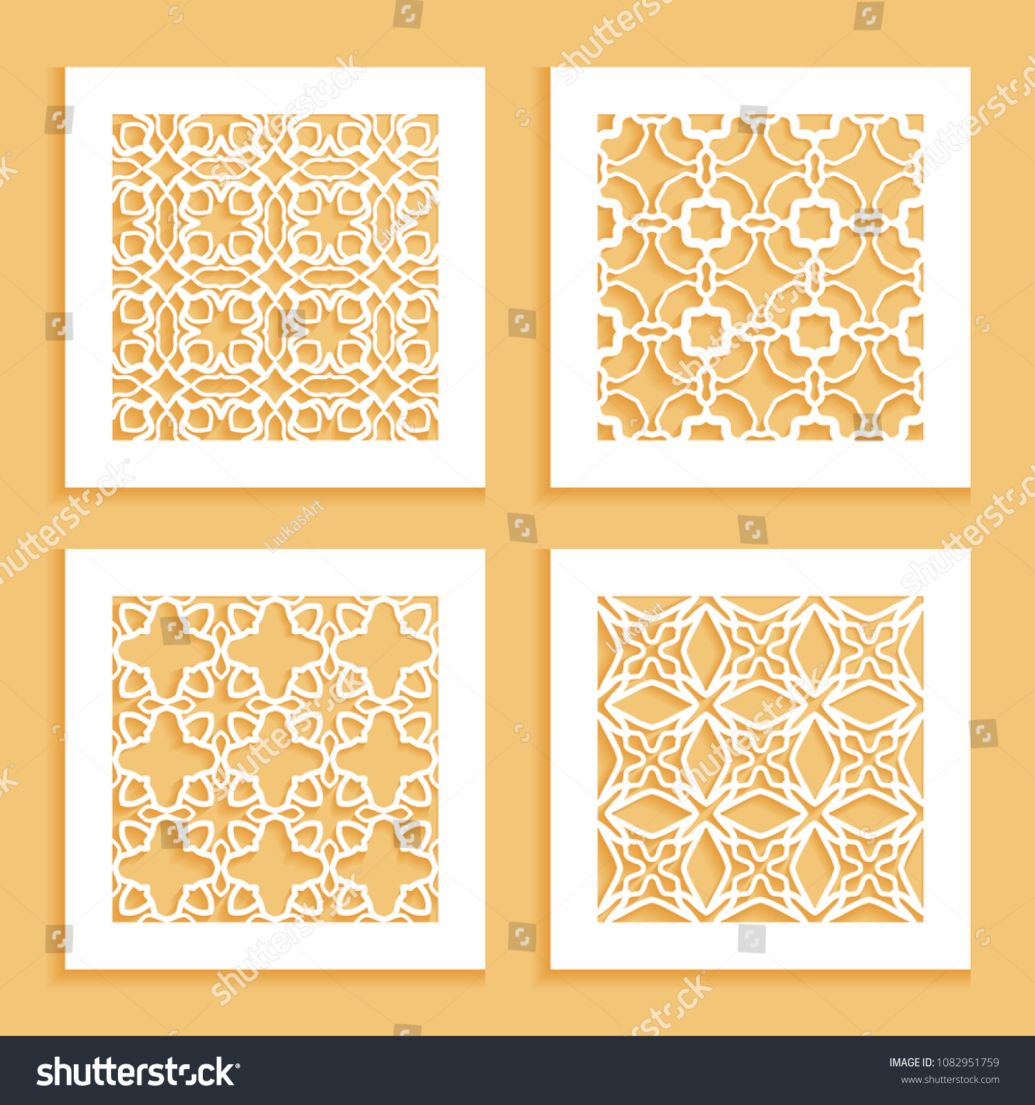 Templates Laser Cutting Plotter Cutting Printing Stock Vector (Royalty ...