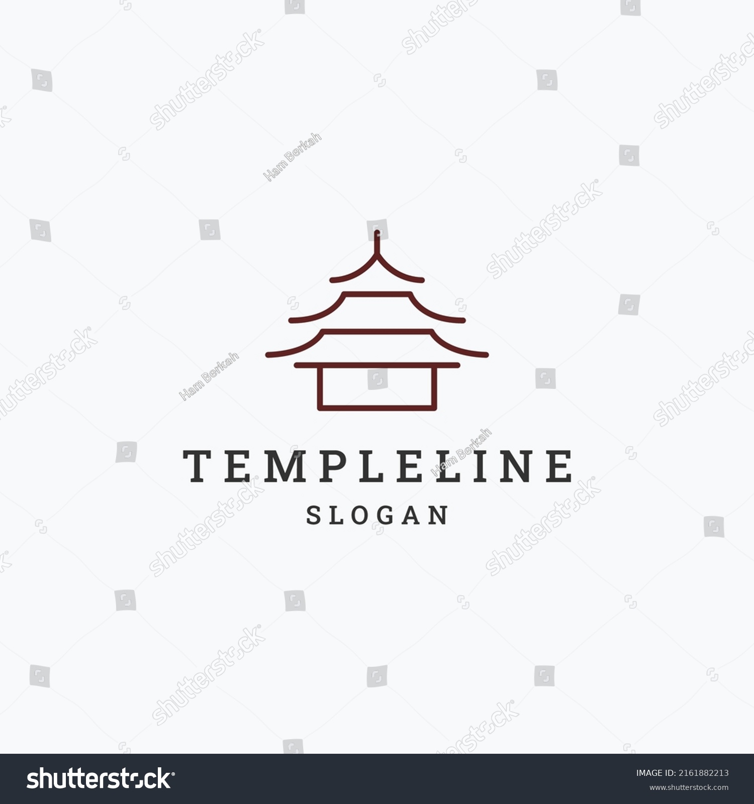 Temple Logo Icon Flat Design Template Stock Vector (Royalty Free ...