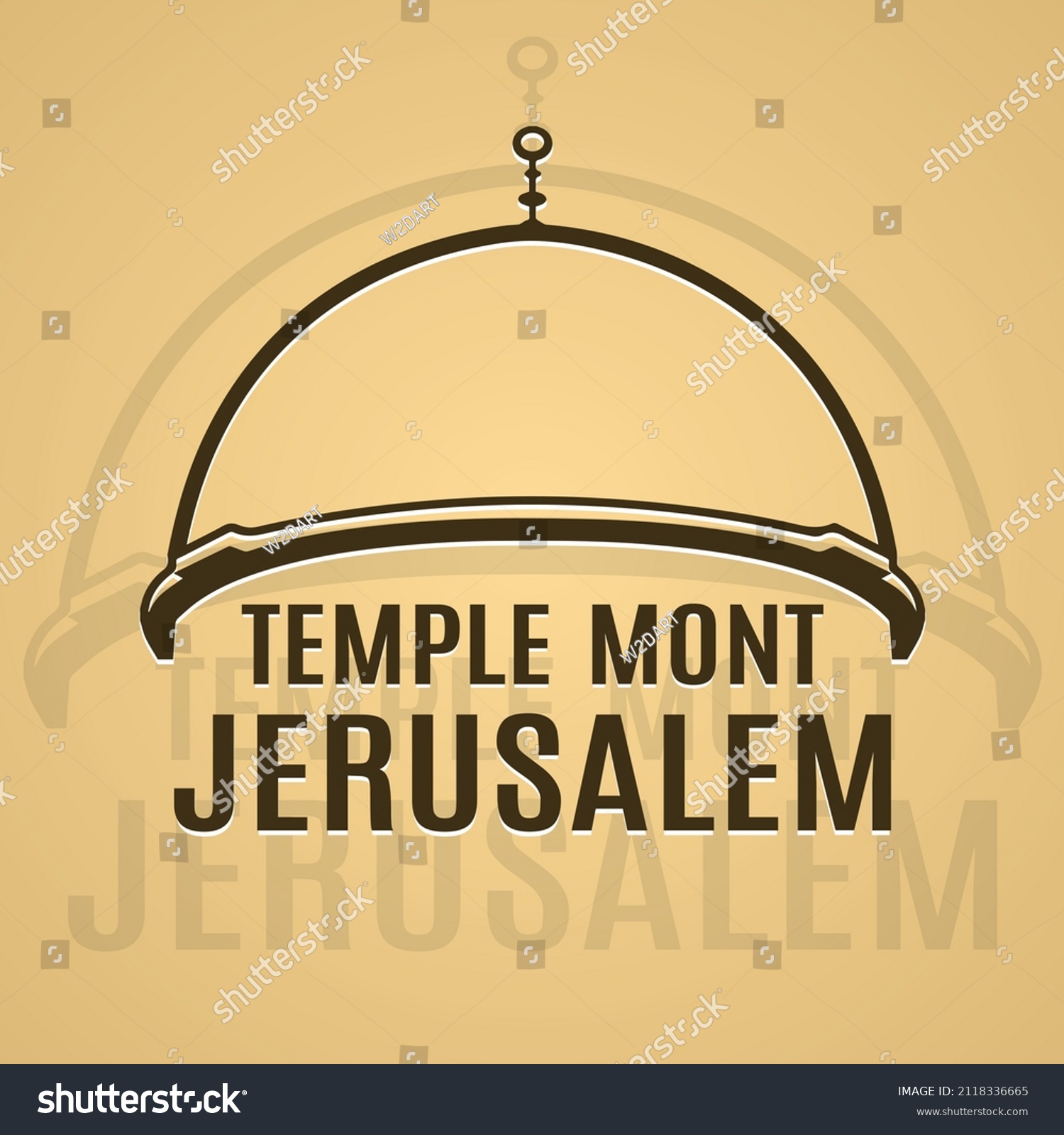 Temple Mount Logo Jerusalem Stock Vector (Royalty Free) 2118336665