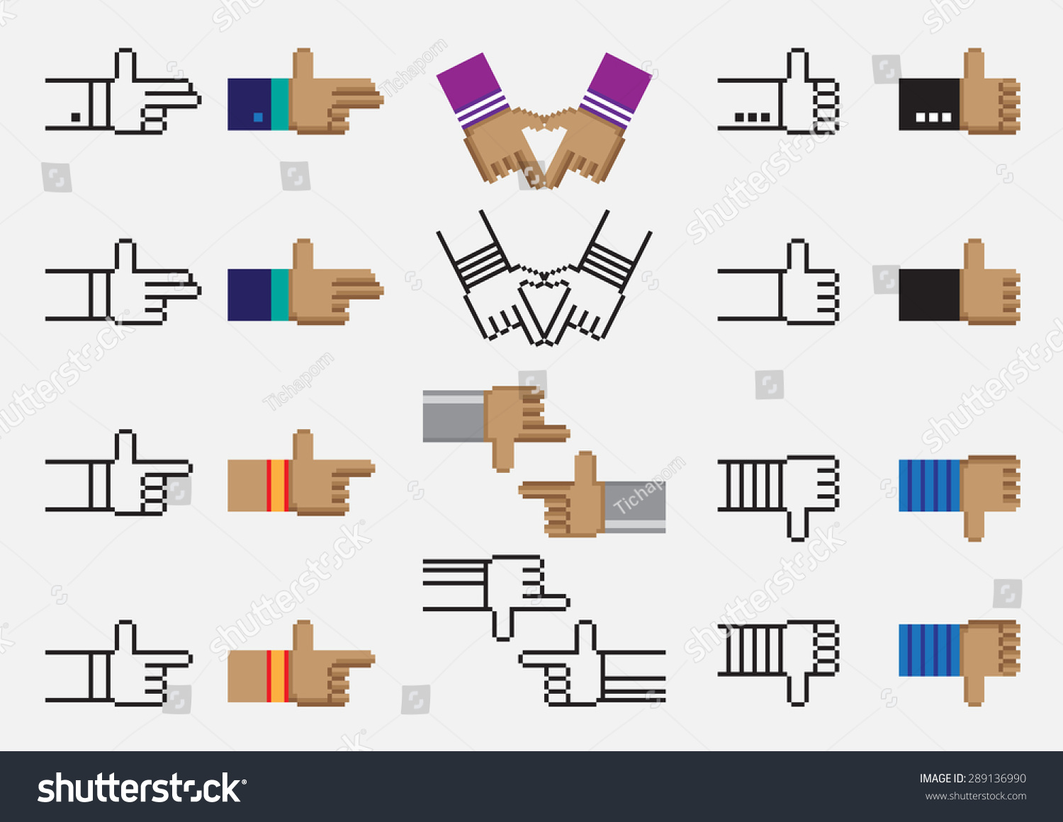 Ten Hand Sign Vector Pixel Design Stock Vector (Royalty Free) 289136990