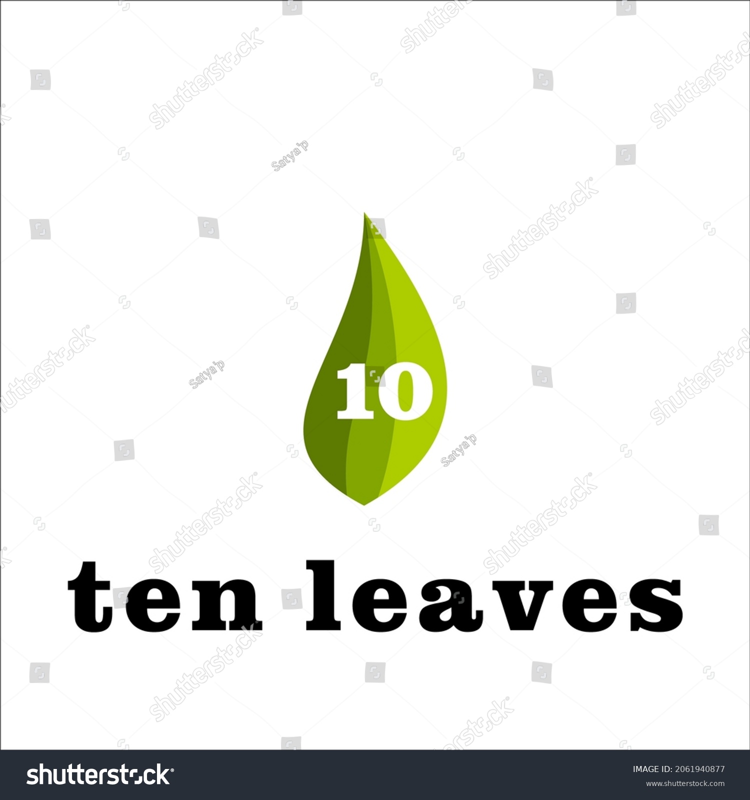 Ten Leaf Icon Logo Design Stock Vector (Royalty Free) 2061940877 ...