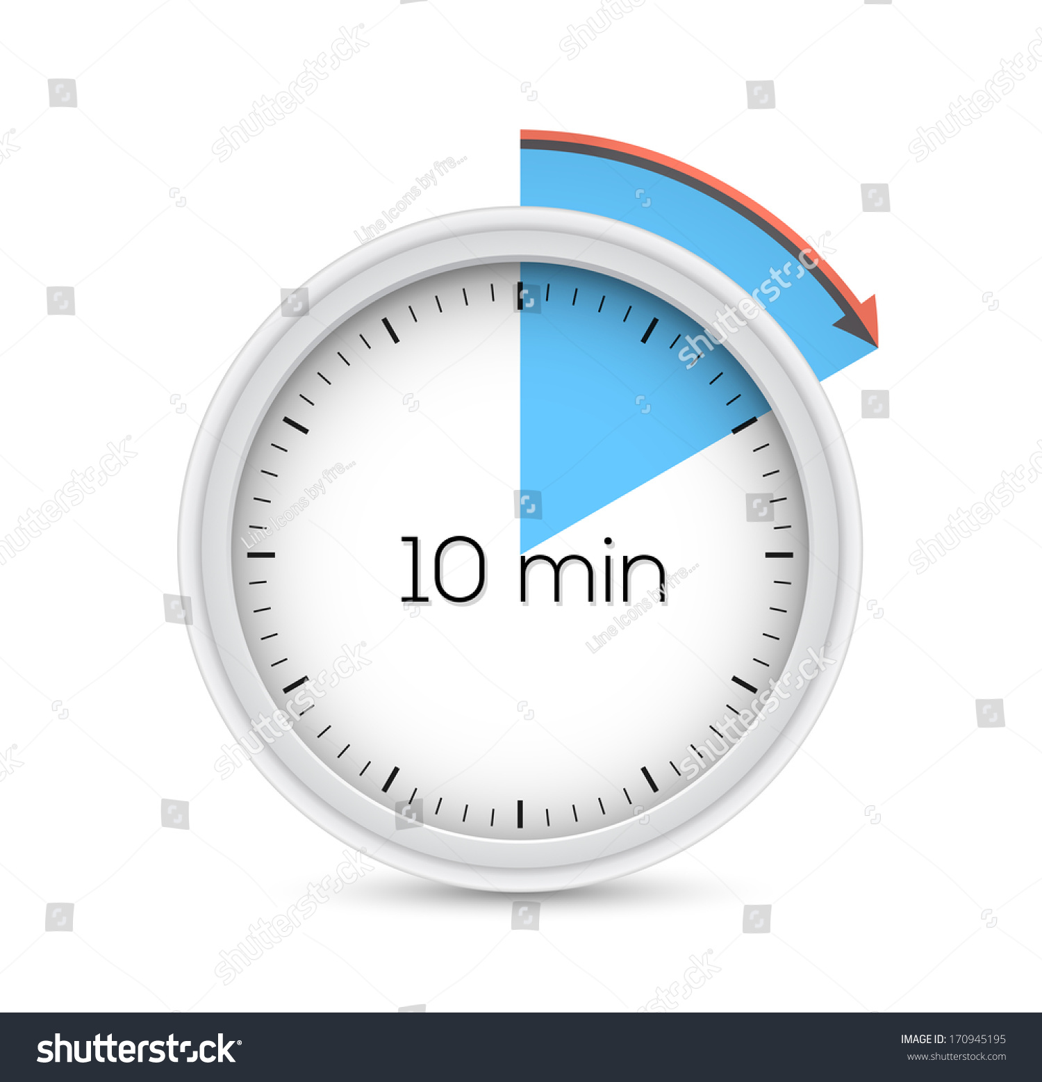 Temporizador de cronómetro de diez minutos.: vector de stock (libre de ...