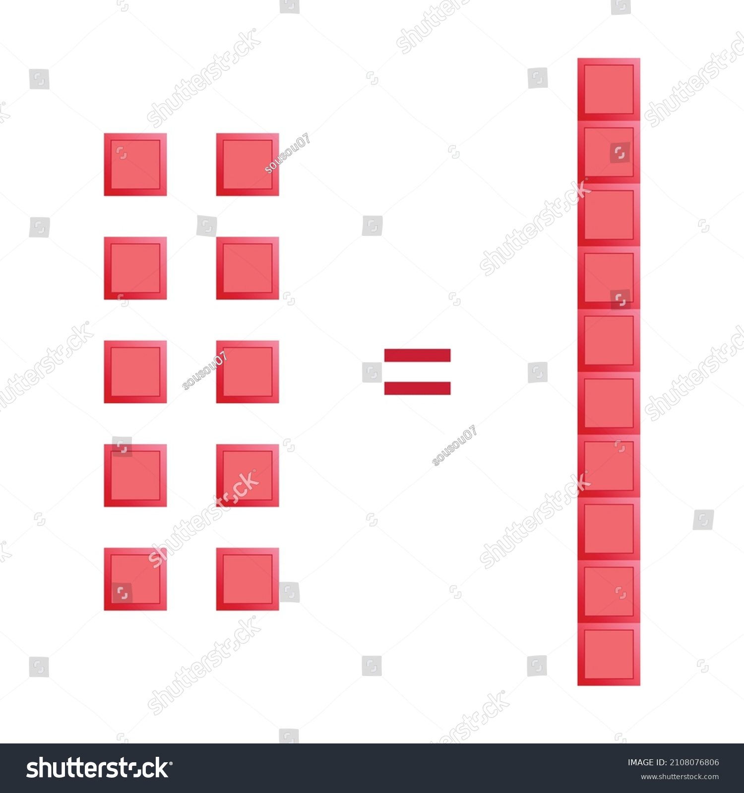 Diez bloques de unidades iguales a: vector de stock (libre de regalías ...
