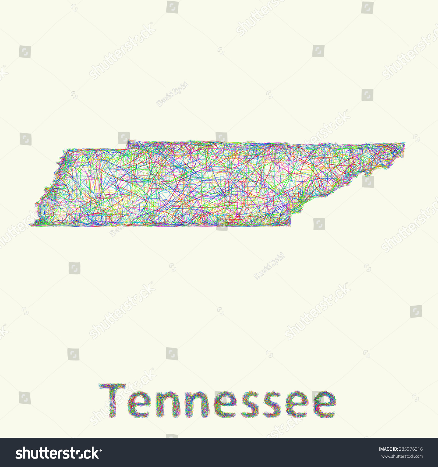 Tennessee Line Art Map Stock Vector (Royalty Free) 285976316 | Shutterstock