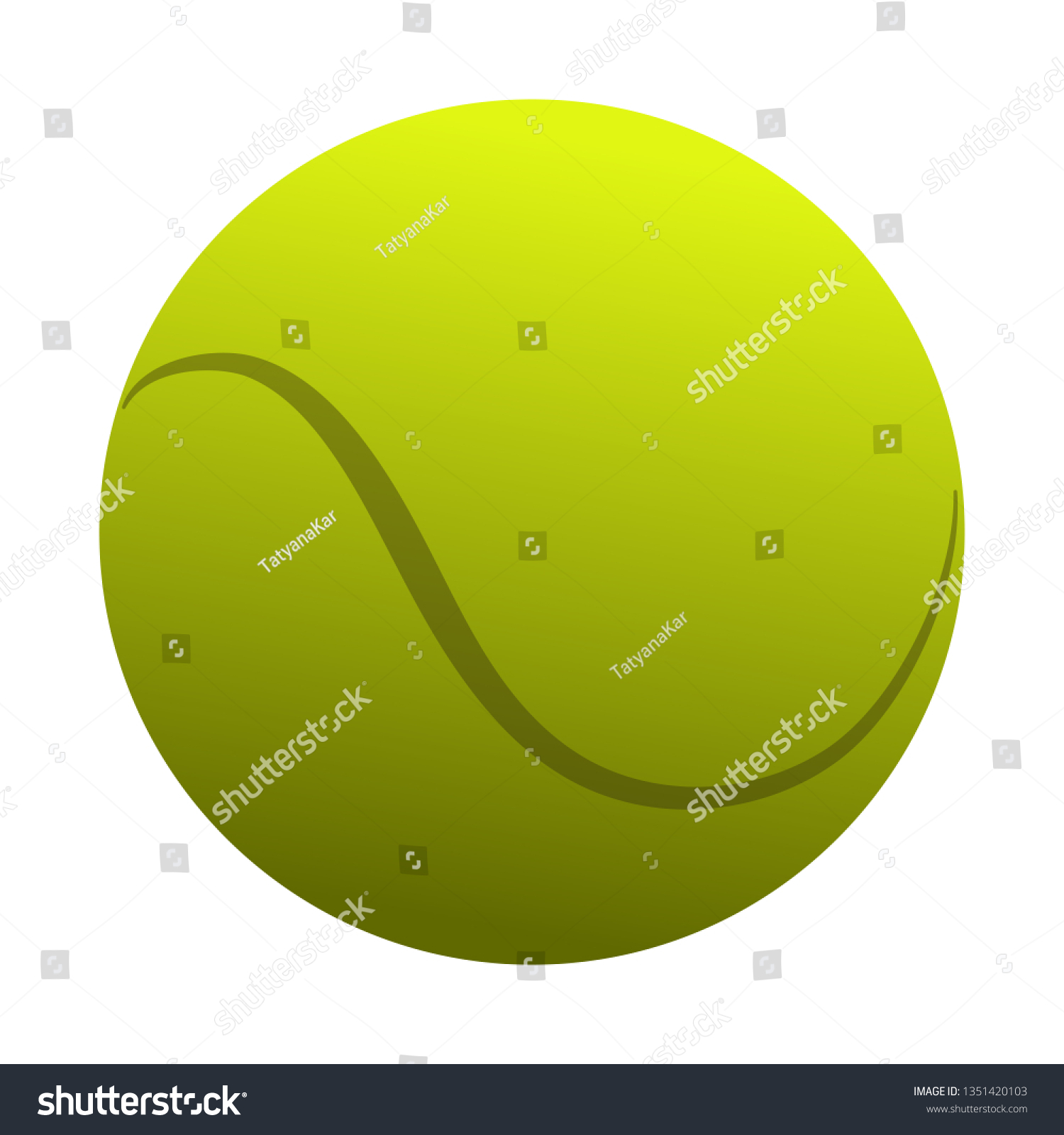 Tennis Ball Without Background Stock Vector (Royalty Free) 1351420103