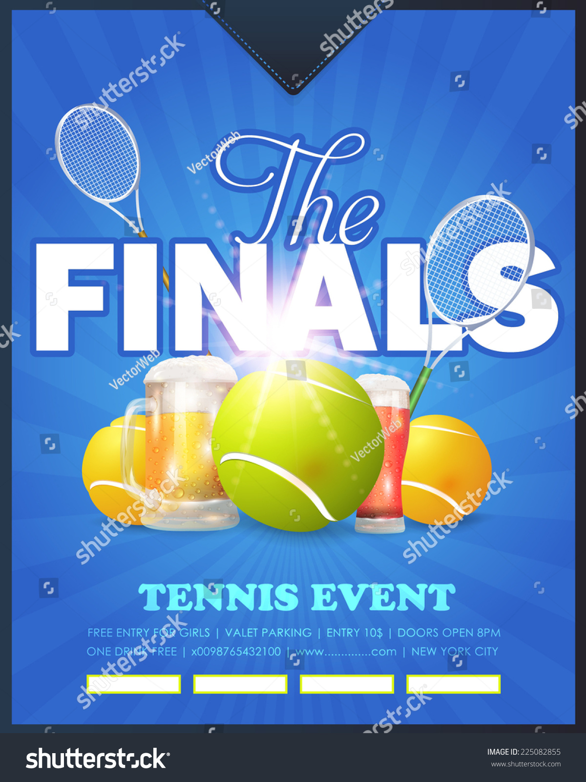 Tennis Event Poster Template Vector Background Stock Vector (Royalty ...