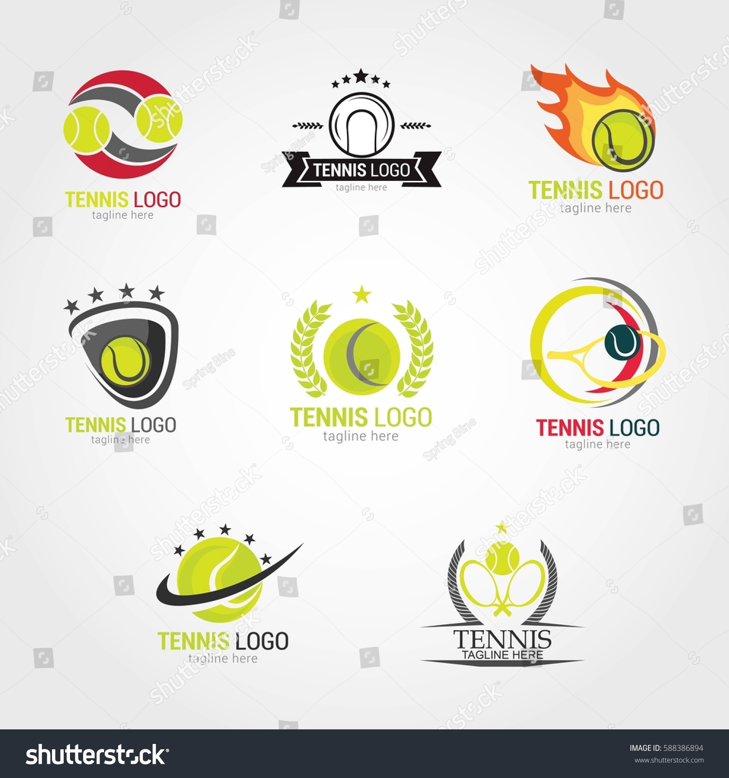 Tennis Logo Design Template Vector Illustration Stock Vector (Royalty ...
