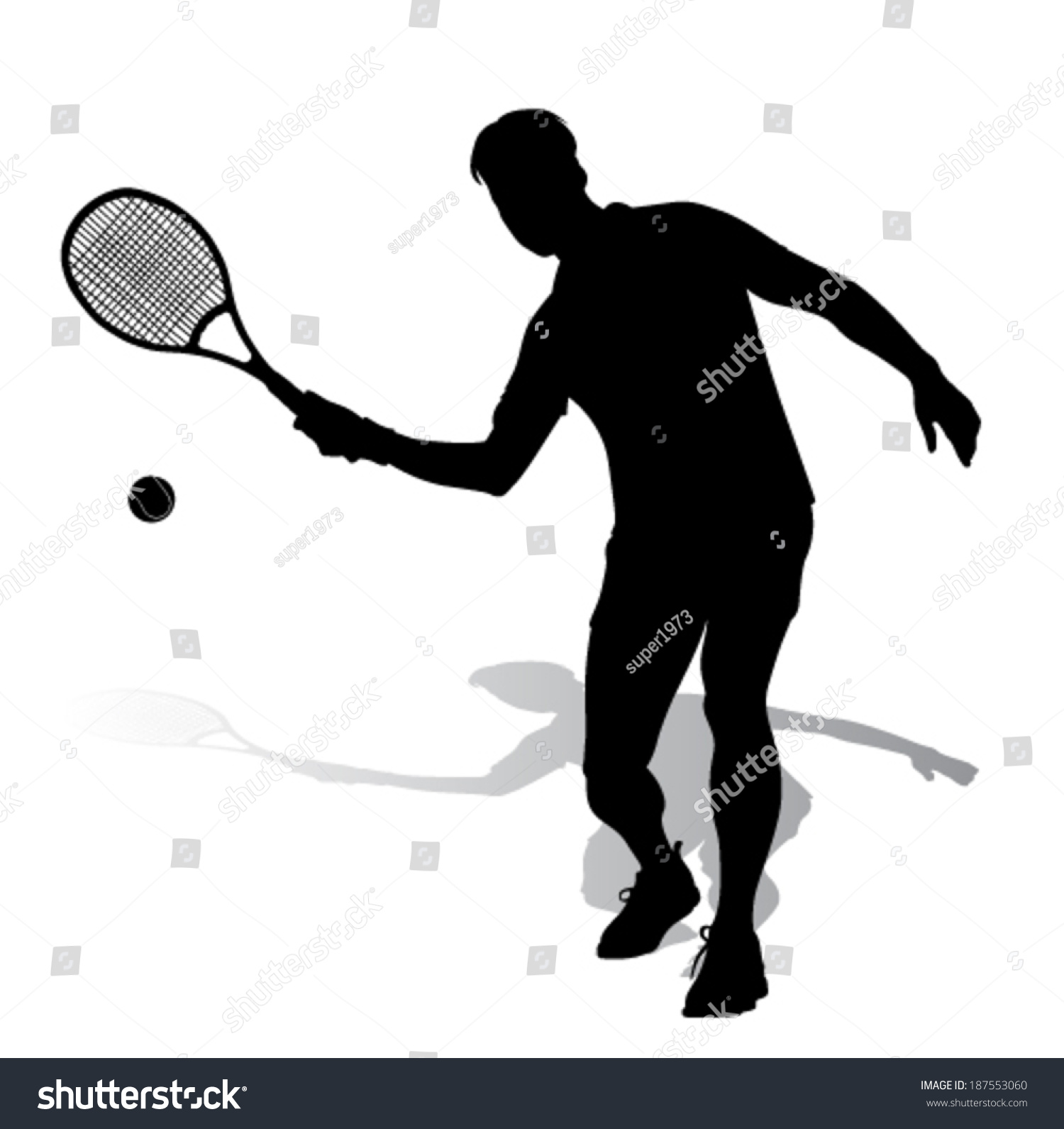 Tennis Player Vector Silhouette: เวกเตอร์สต็อก (ปลอดค่าลิขสิทธิ์ ...