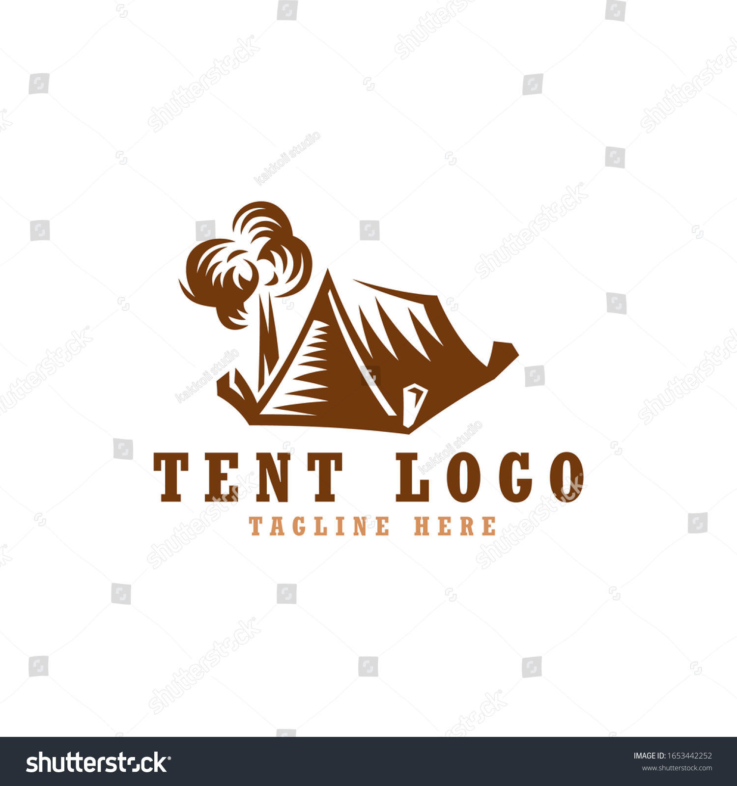 Tent Logo Design Vector Template Stock Vector (Royalty Free) 1653442252