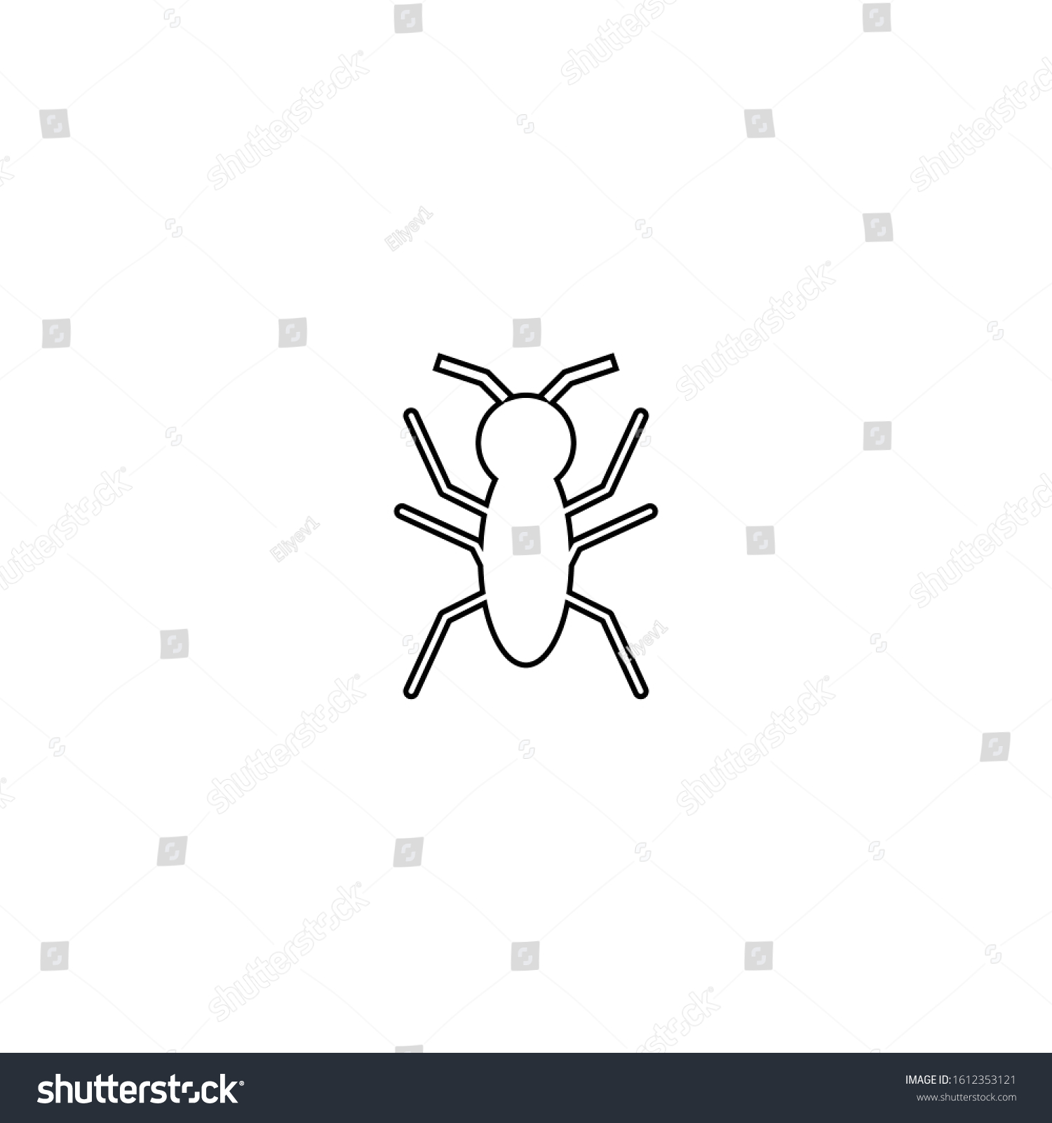Termite Icon Bug Sign Logo Design Stock Vector (Royalty Free) 1612353121