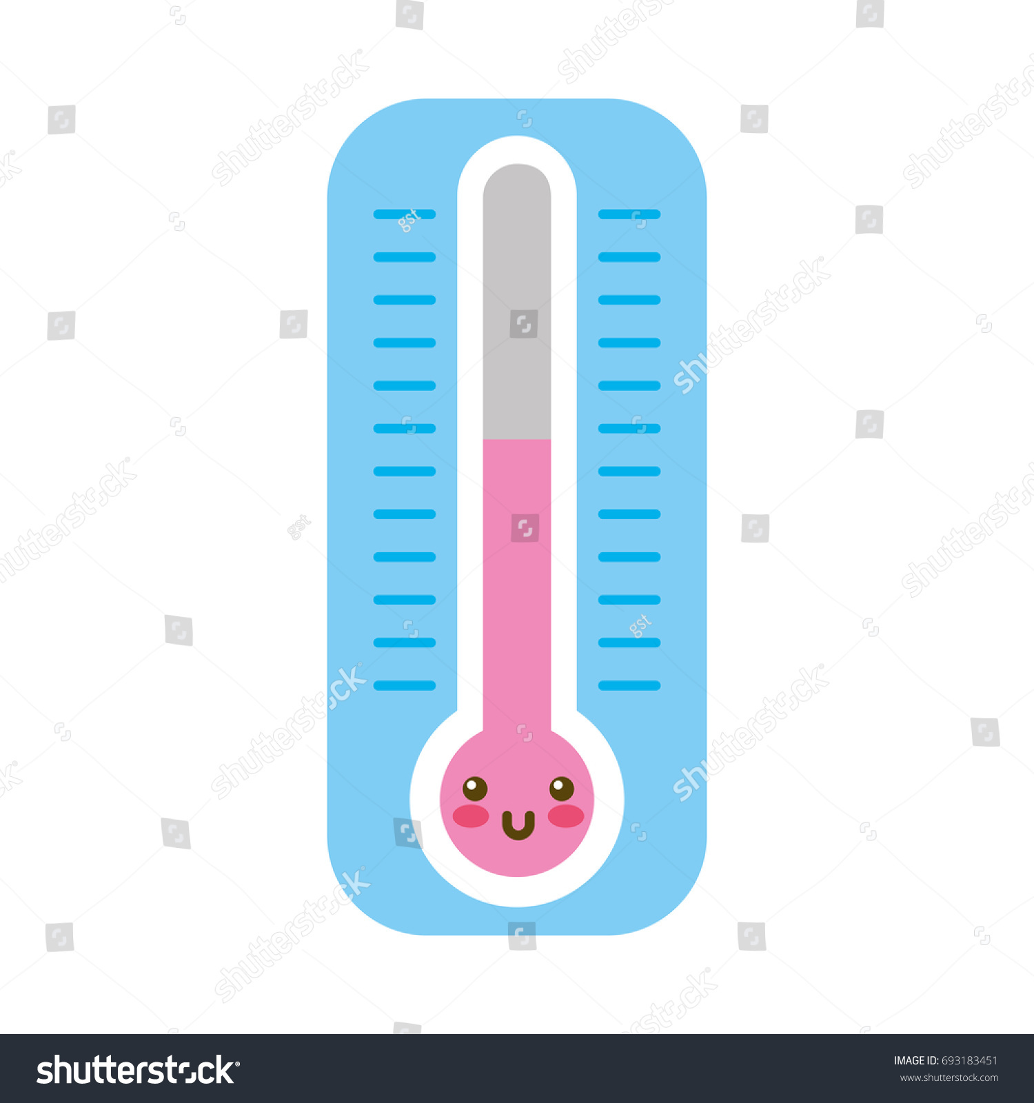 Termometer Measure Kawaii Character Stock Vector (Royalty Free) 693183451