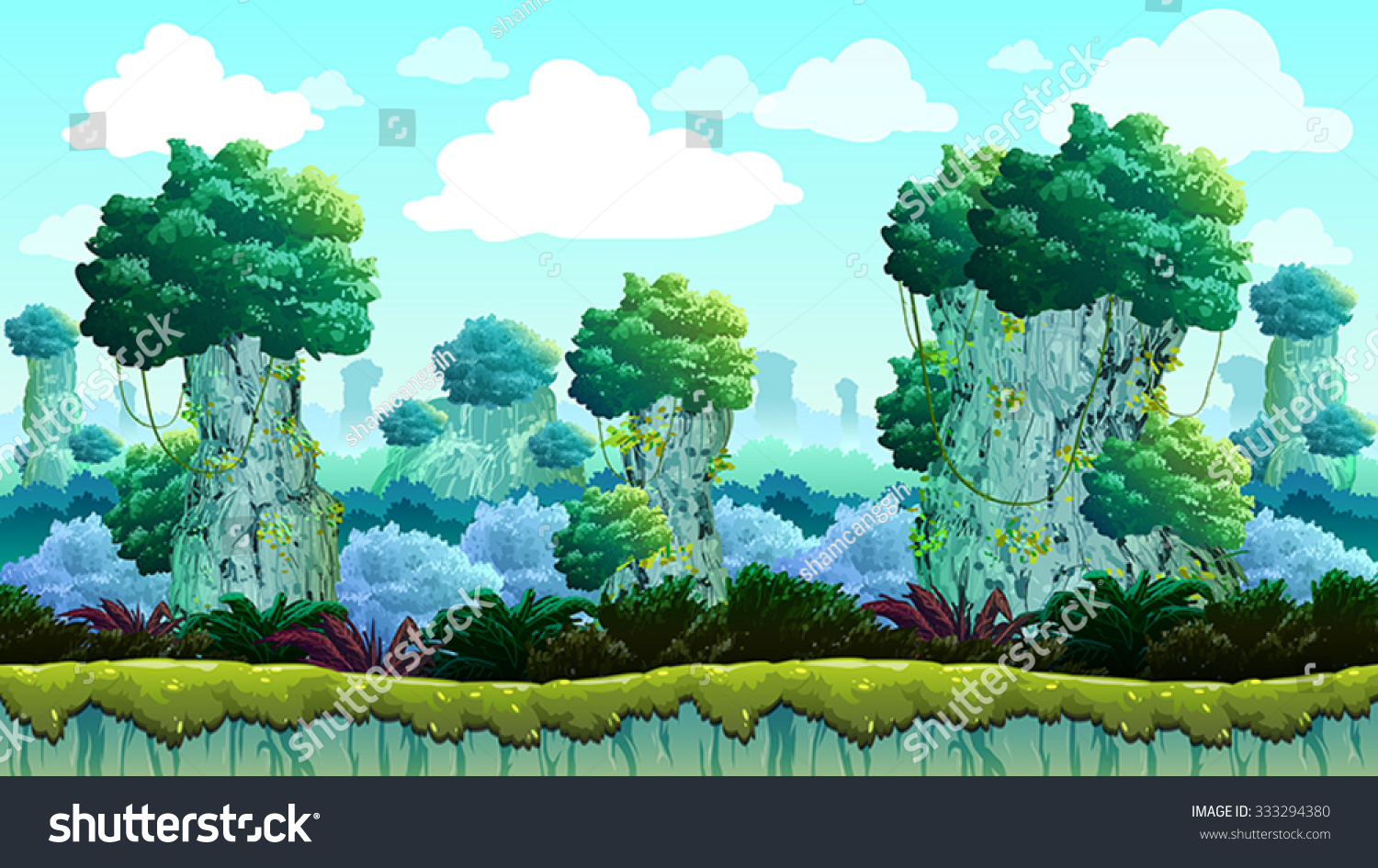 Terrain Forest Game Background Stock Vector (Royalty Free) 333294380