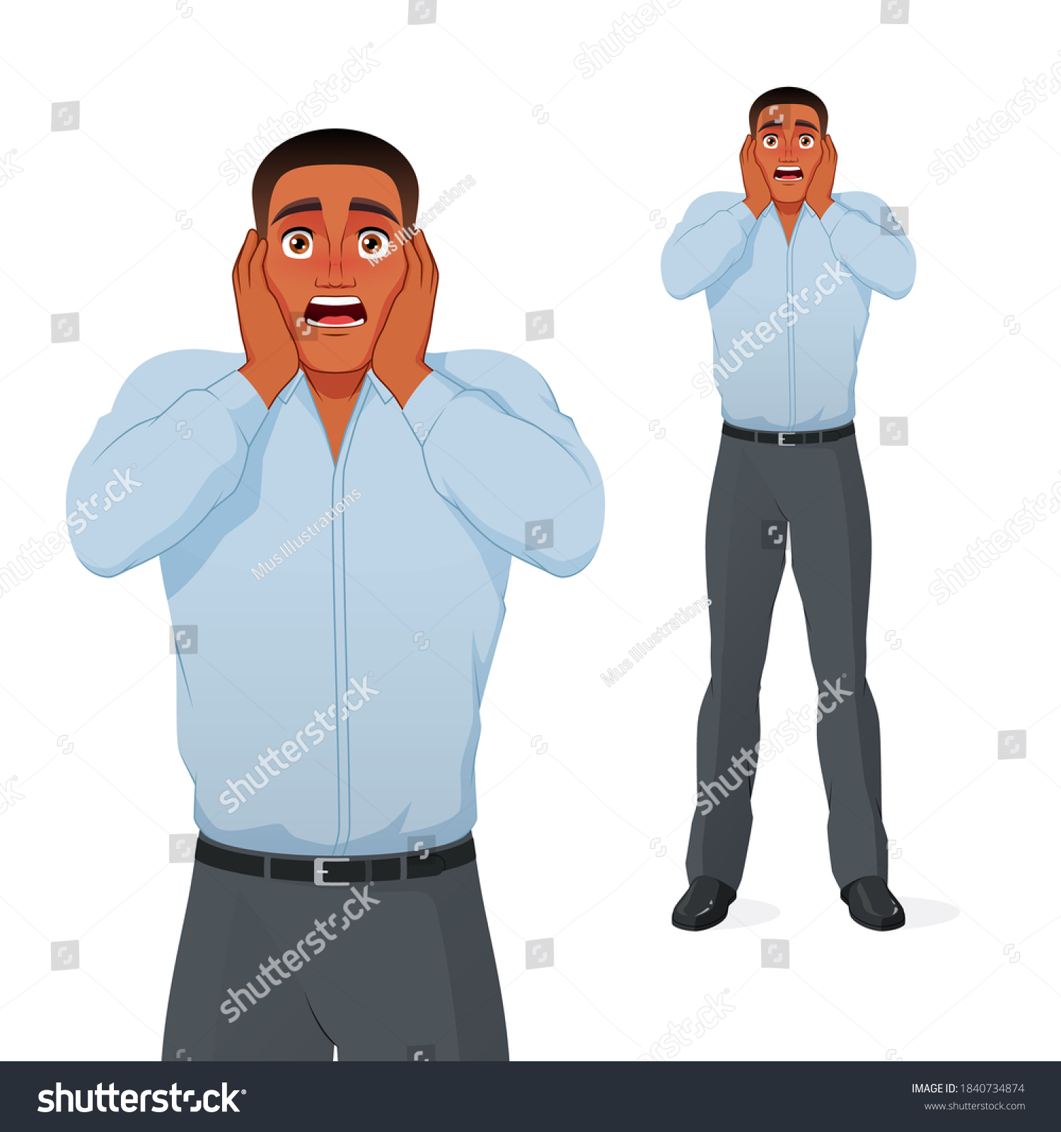Terrified Black Businessman Holding His Head Stock Vector (Royalty Free ... Terrified Black Businessman Holding His Head Stock Vector (Royalty Free ...