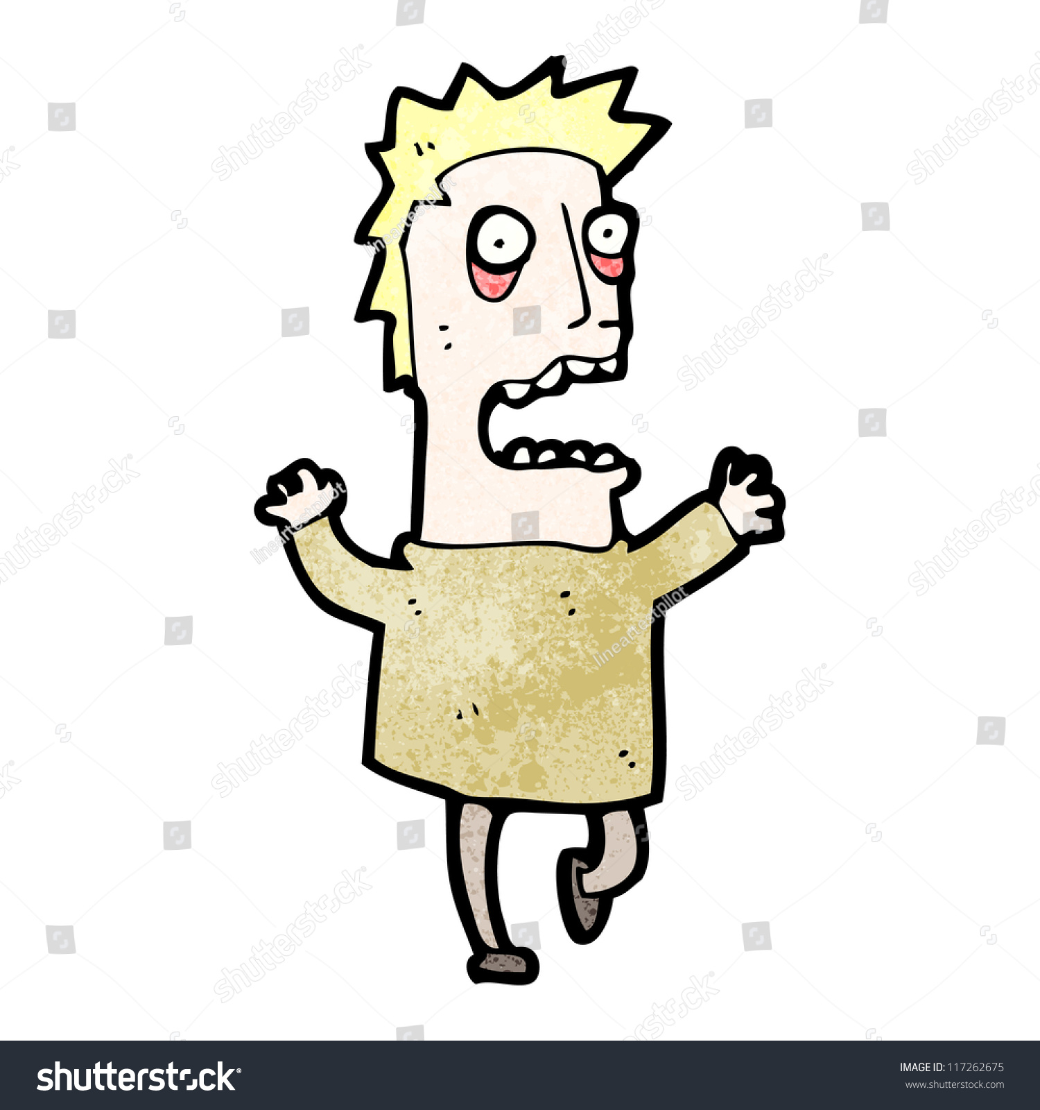 Terrified Man Cartoon Stock Vector Illustration 117262675 : Shutterstock