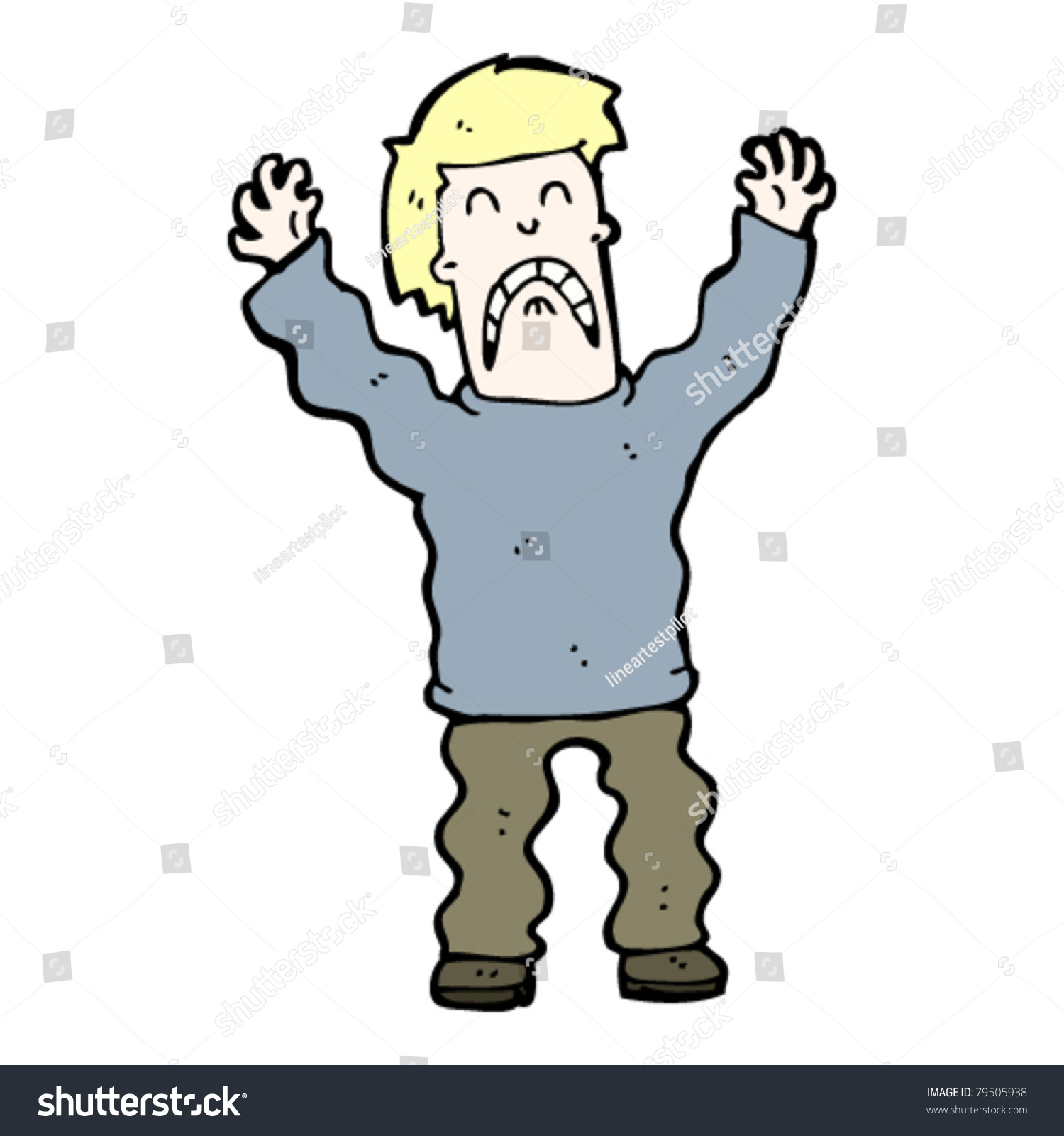 Terrified Man Cartoon Stock Vector 79505938 - Shutterstock