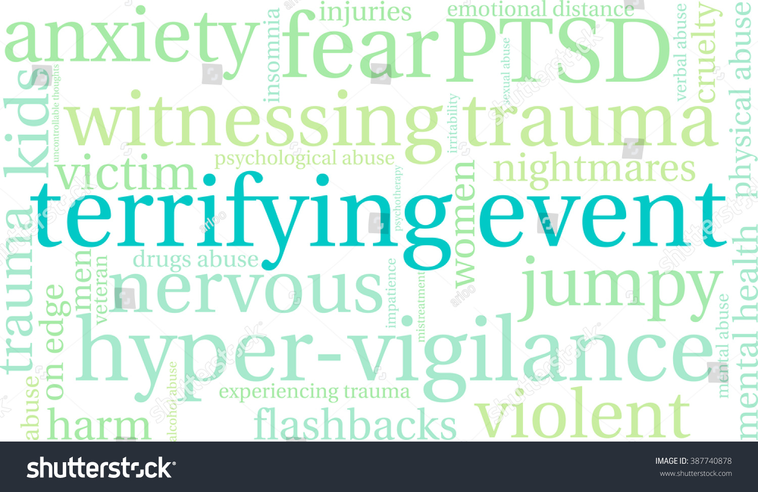 Terrifying Event Word Cloud On White Stock Vector (Royalty Free ...