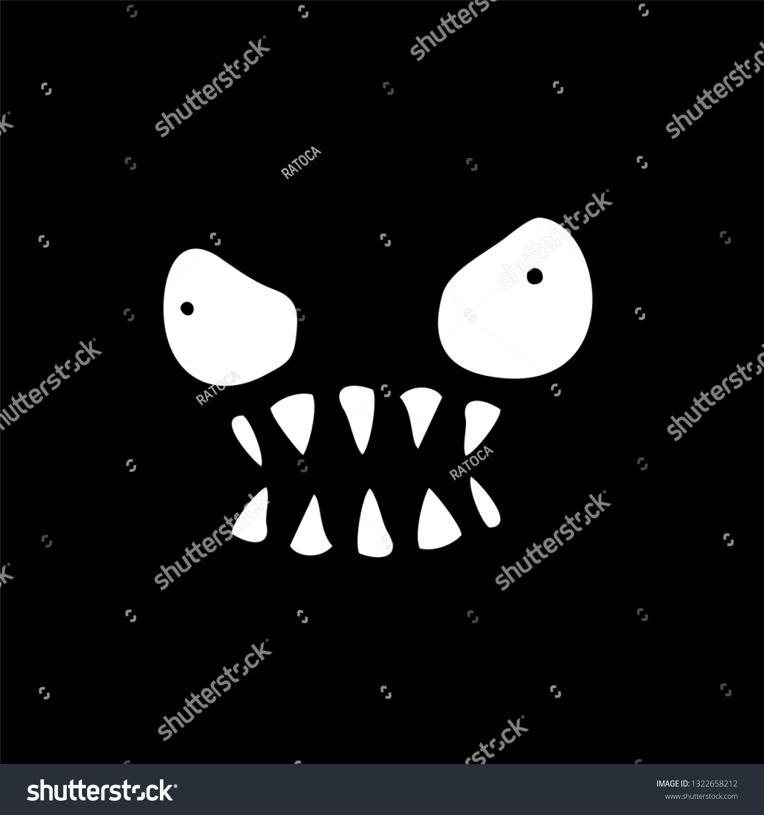 Terrifying Face Illustration Stock Vector (Royalty Free) 1322658212