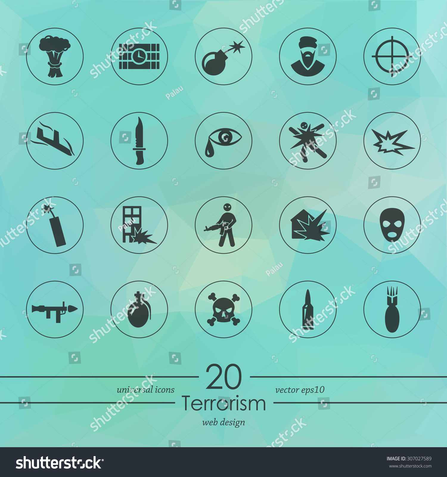 Terrorism Modern Icons Mobile Interface On Stock Vector (Royalty Free ...