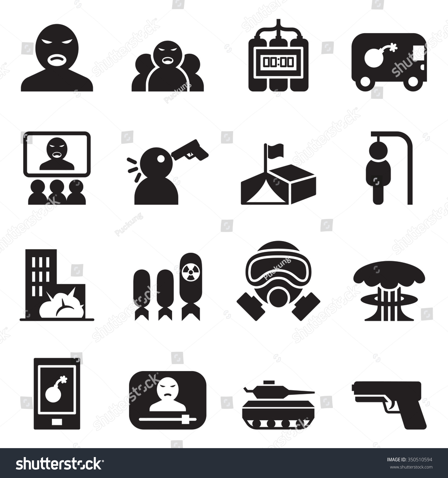Terrorist Icons Set Vector Illustration Stock Vector (Royalty Free ...