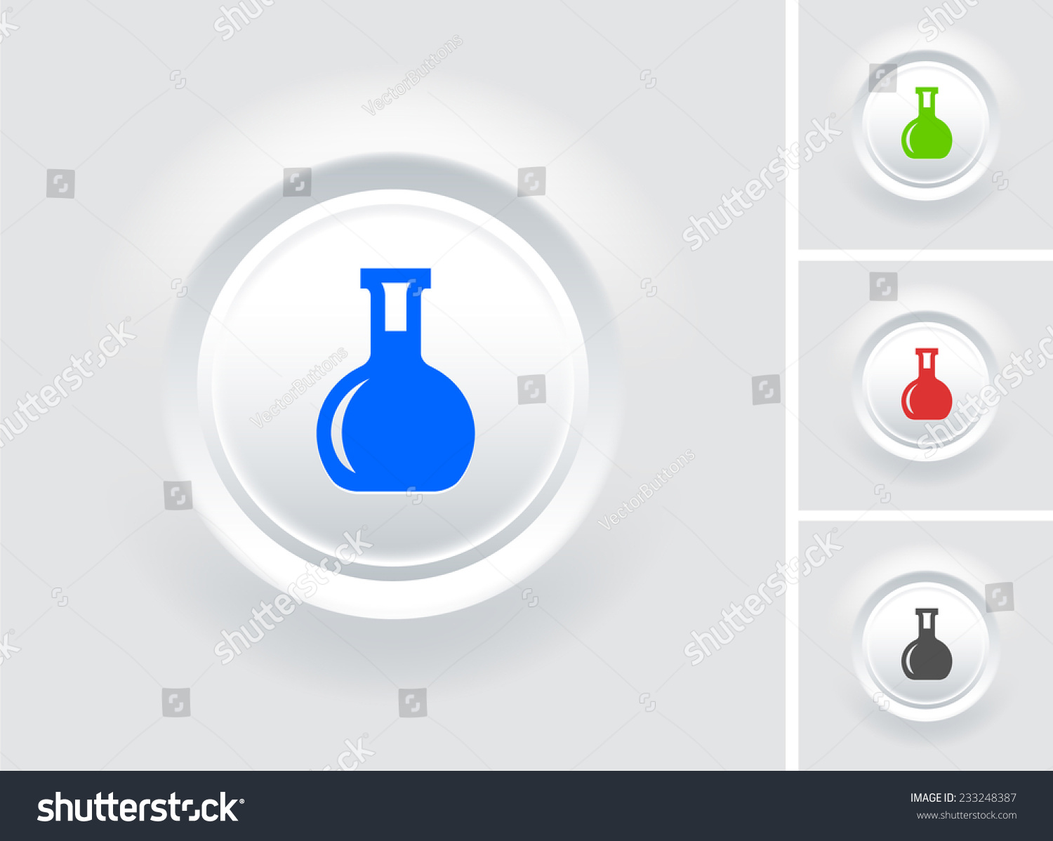 Test Tubes On White Bevel Round Stock Vector (Royalty Free) 233248387 ...