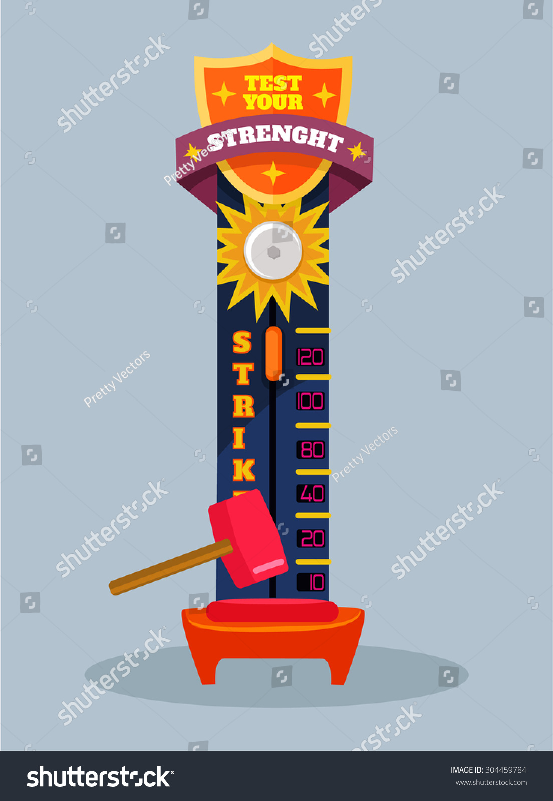 Test Your Strength Vector Flat Cartoon Stock Vector (Royalty Free ...